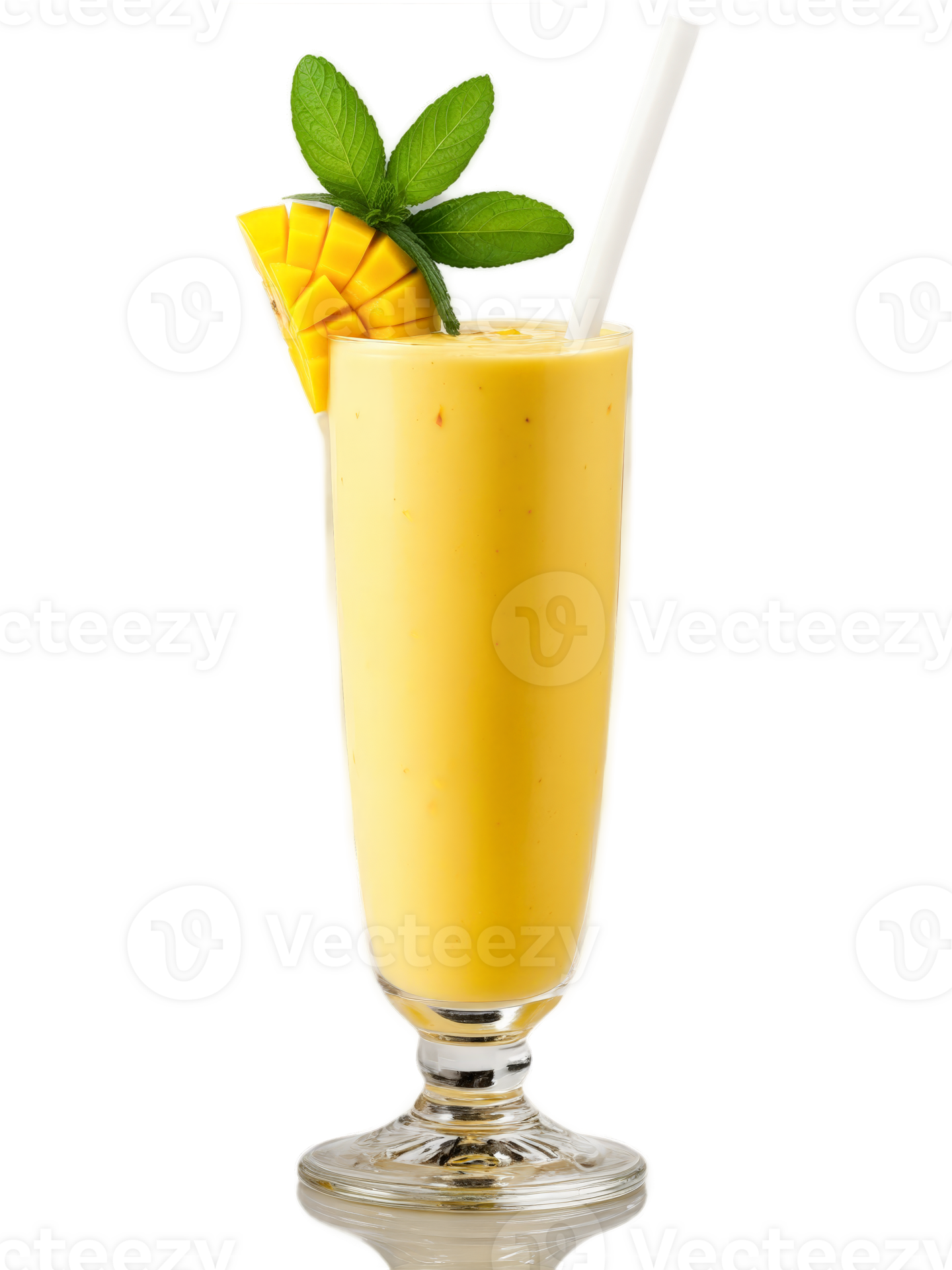 Mango Lassi Tall Glass With Vibrant Yellow Mango Lassi Garnished With Slice Of Mango 47842654 Png