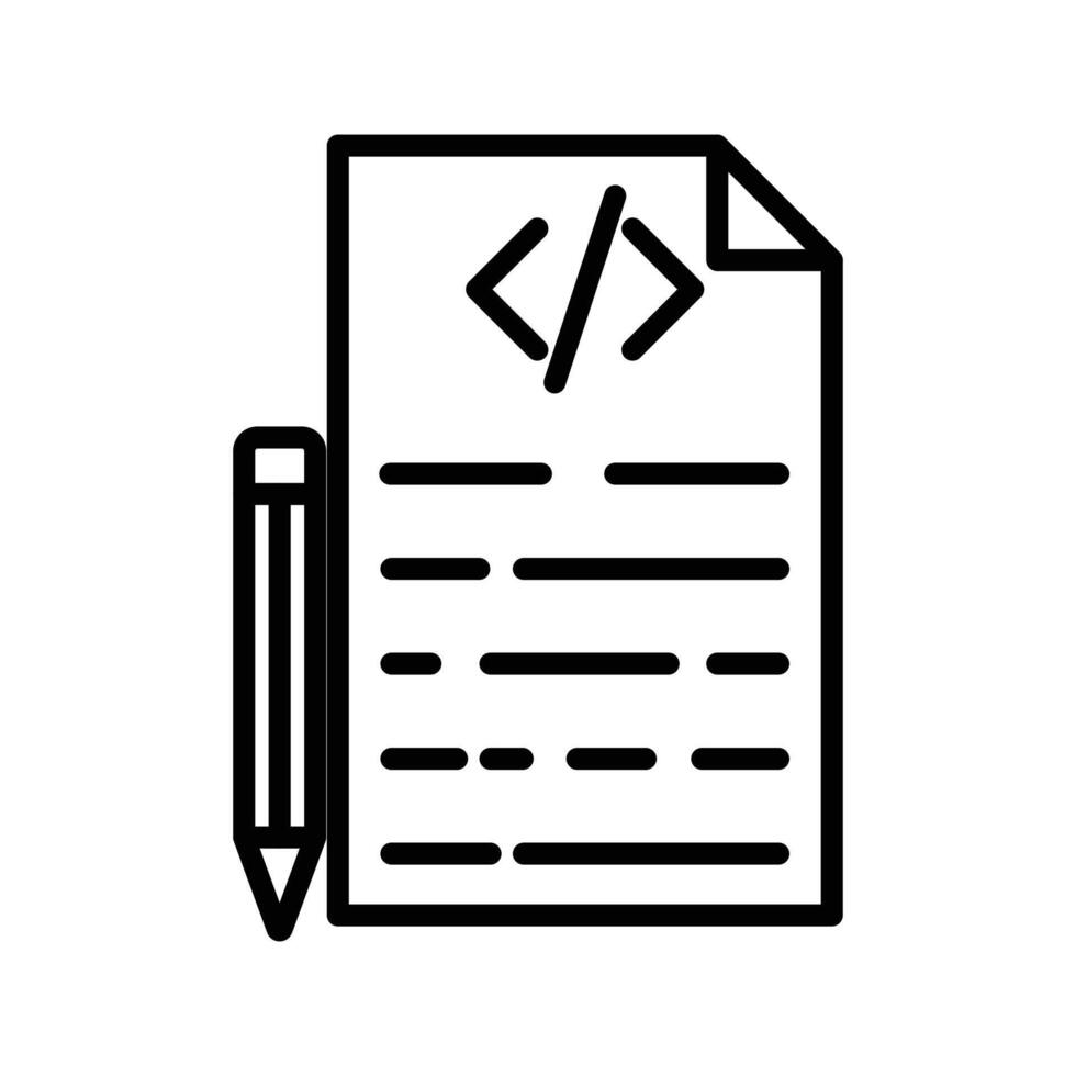 Script icon black and white sign 47847271 Vector Art at Vecteezy