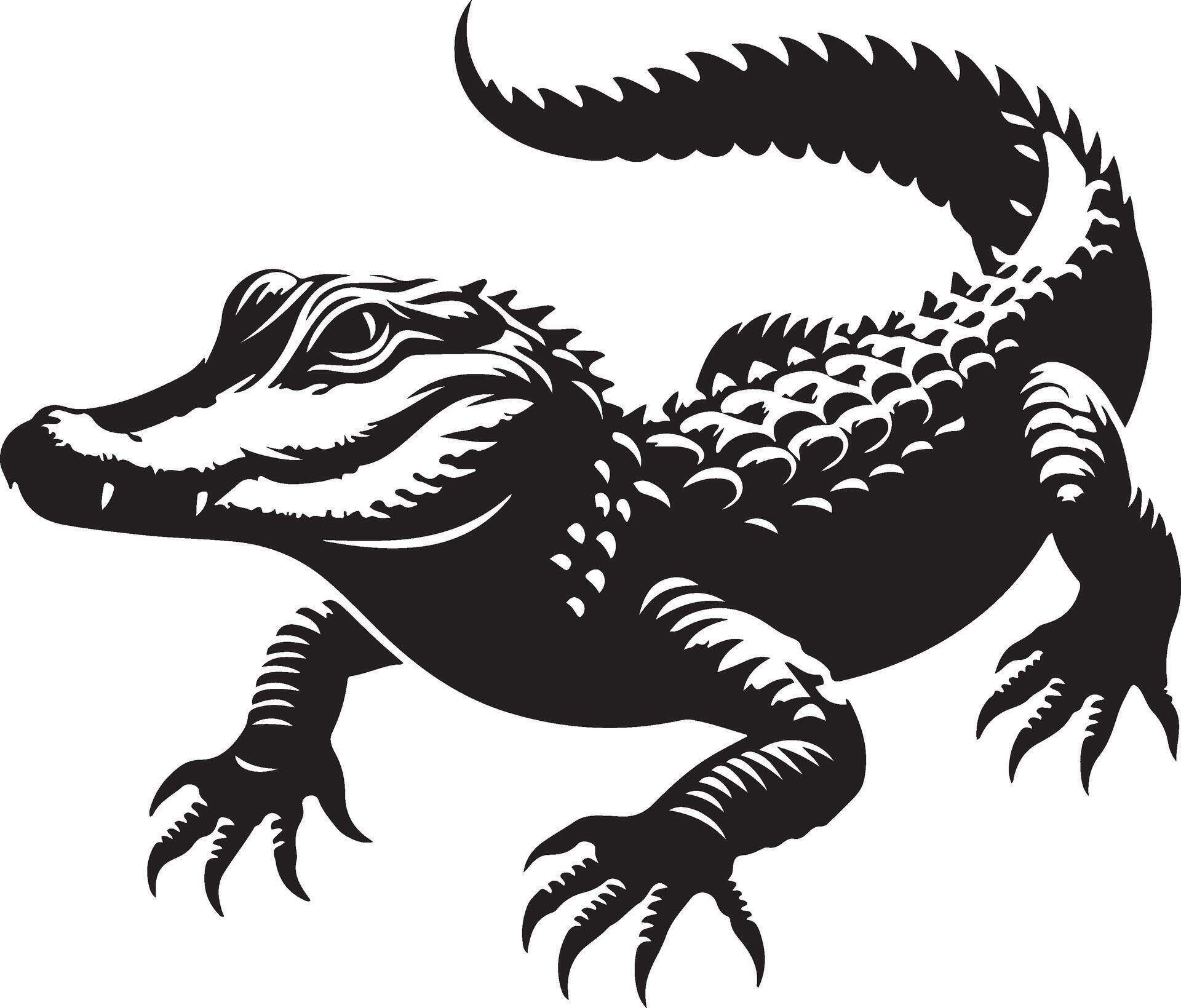 Alligator design silhouette art work EPS file, Generator AI 47850774 ...