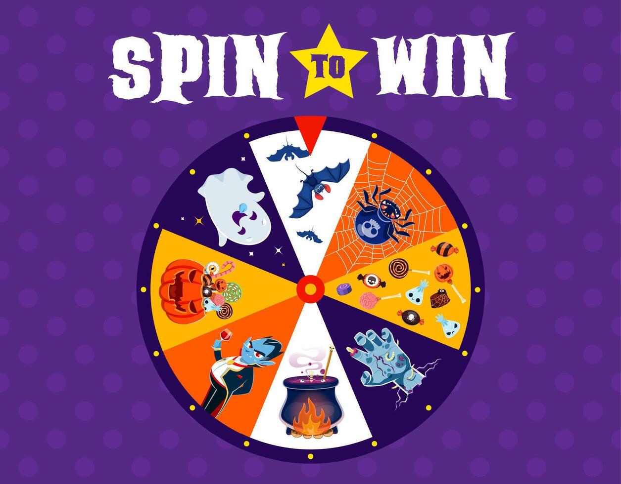 Halloween spin, monsters fortune wheel roulette 47883225 Vector Art at ...