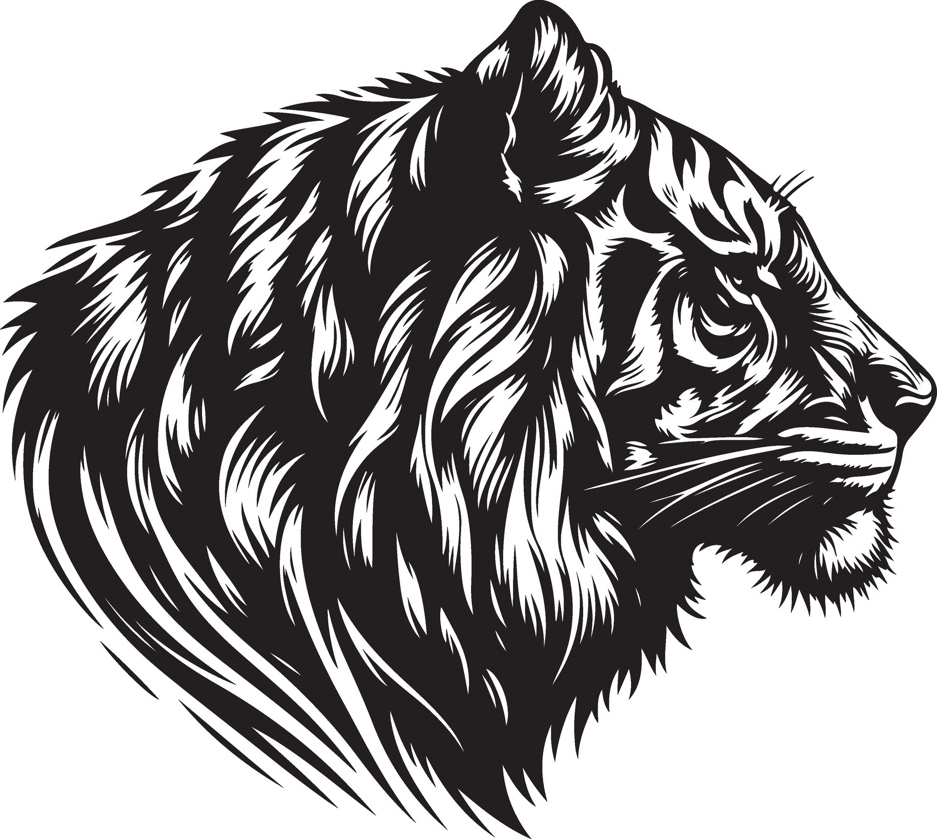 Tiger Sketch Art Tiger Line Art Silhouette Illustration 47883694 Vector Art At Vecteezy