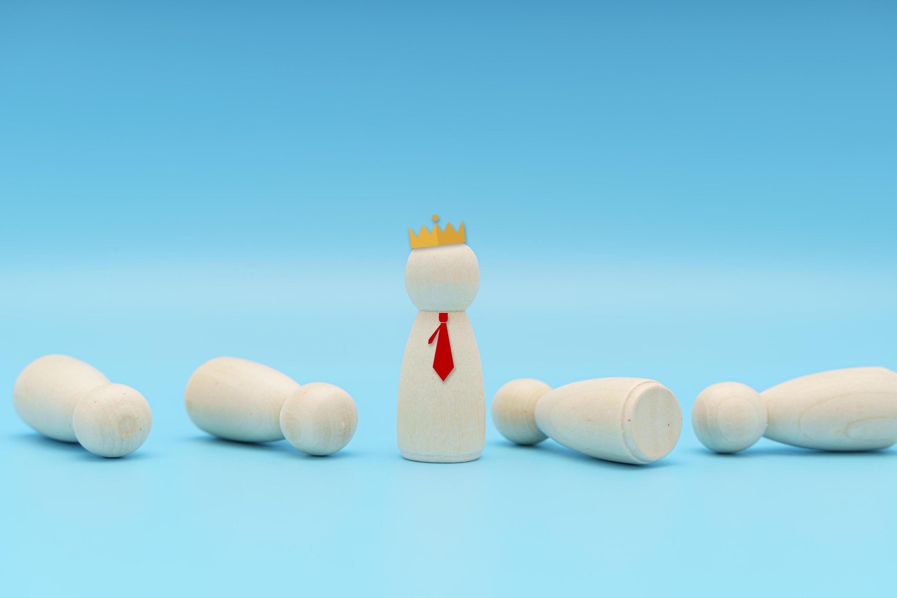 Successful Business Team Leader Concept Businessman Standing On Stand