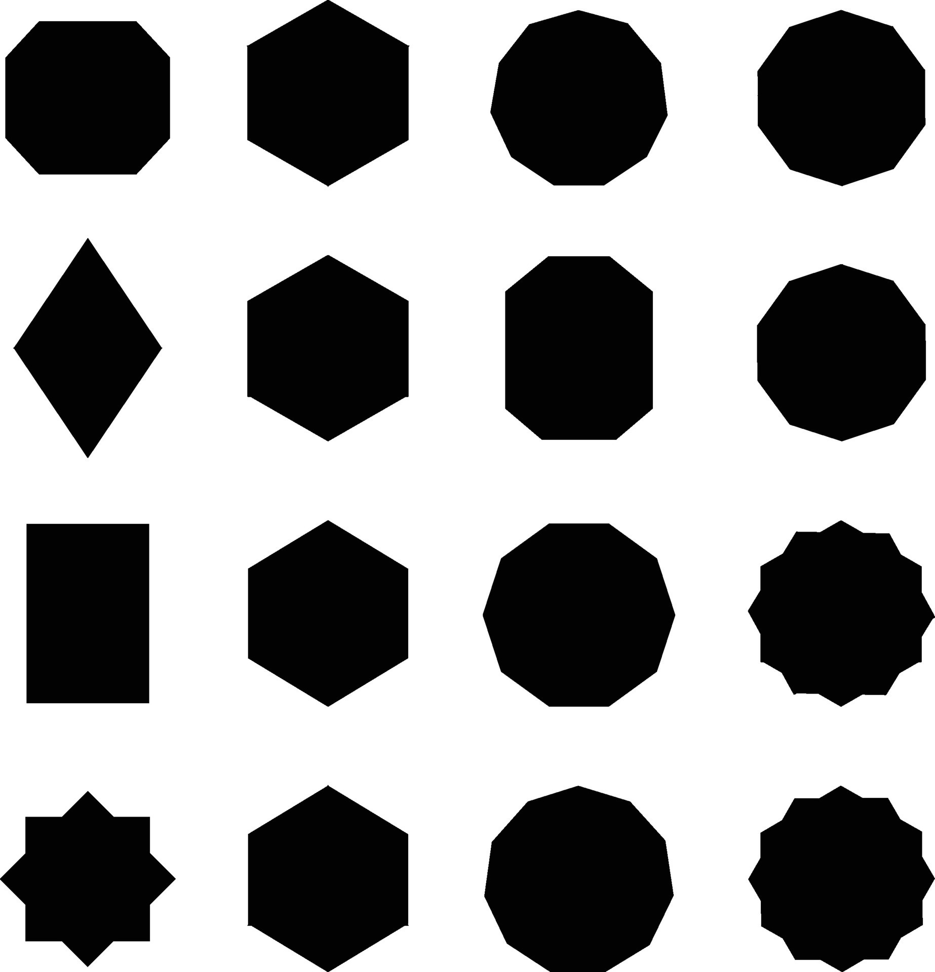 A collection of flat black and white geometric shapes 47890249 Vector ...