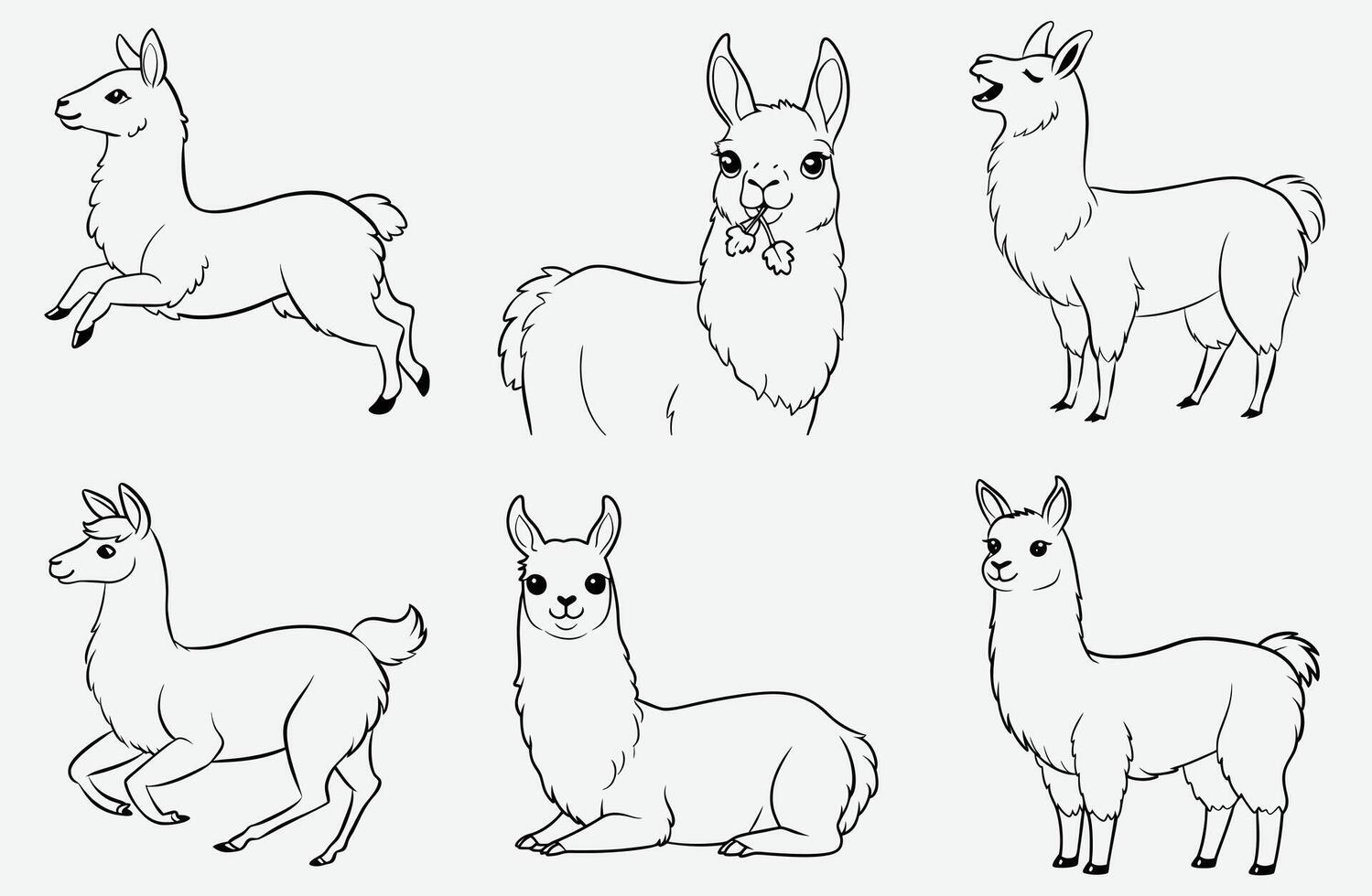 Ultimate Llama Line Art Collection 47892119 Vector Art at Vecteezy