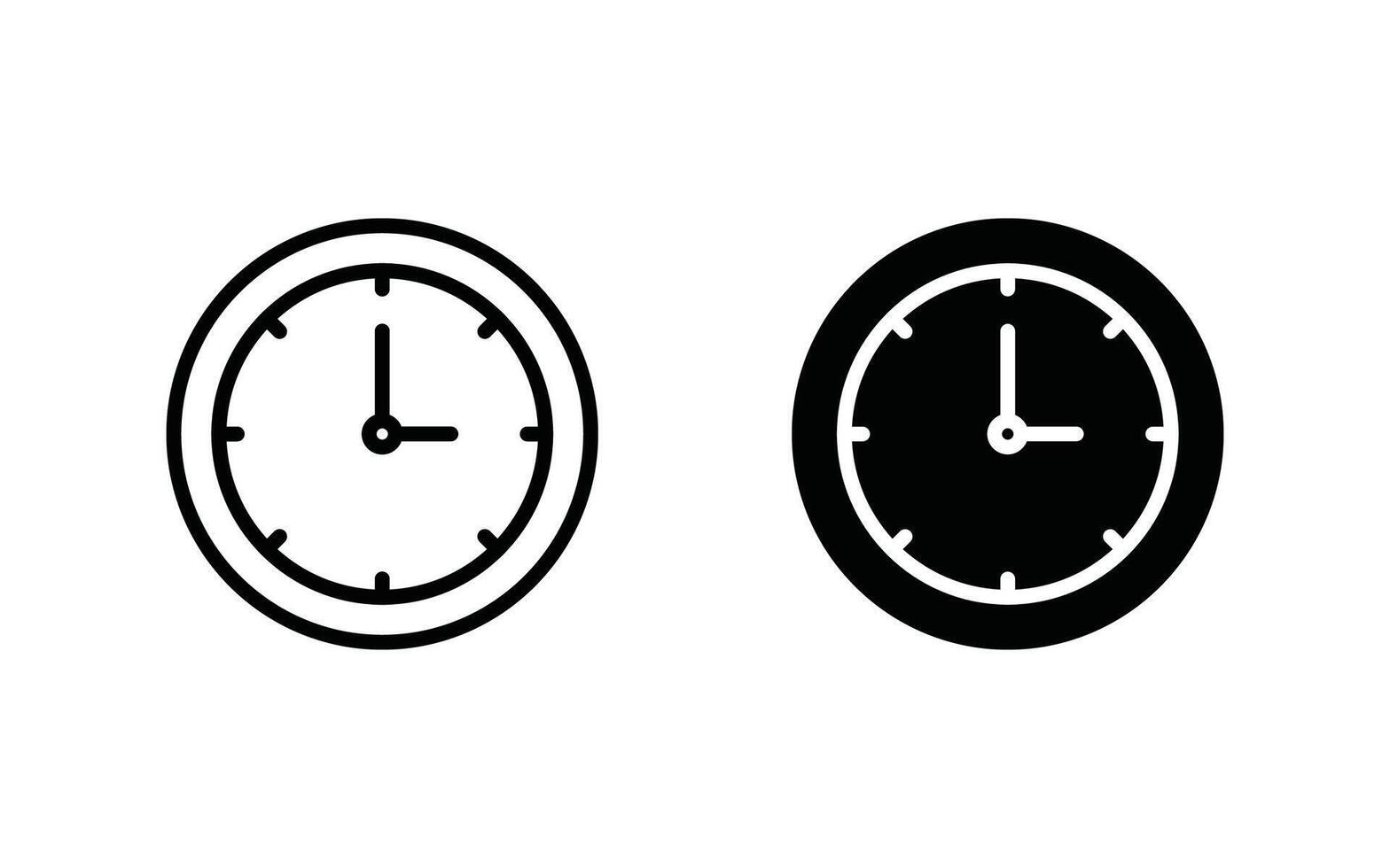Time And Clock Line Icon Set Watch Timer Current Time Illustration