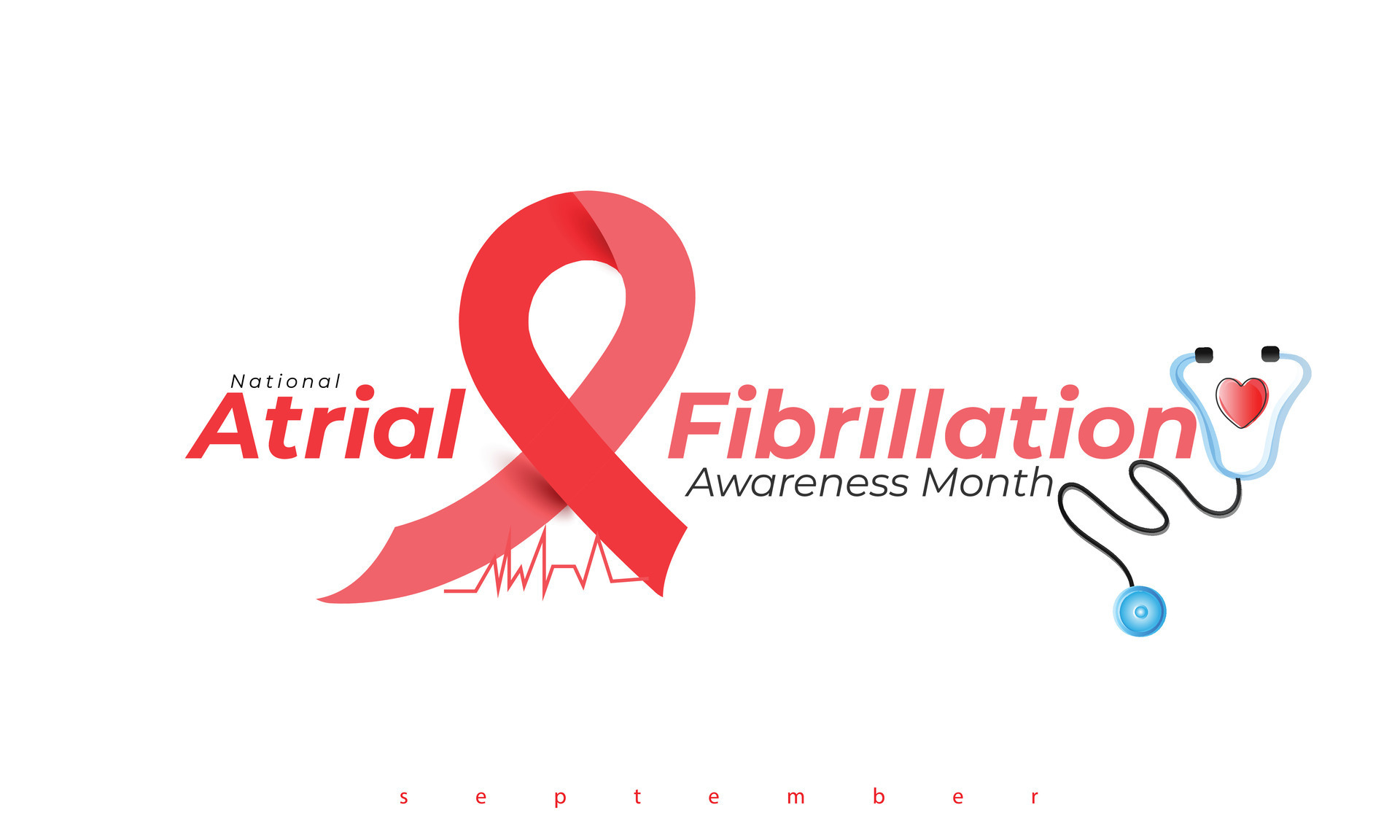 National Atrial Fibrillation Awareness Month Background Banner Card