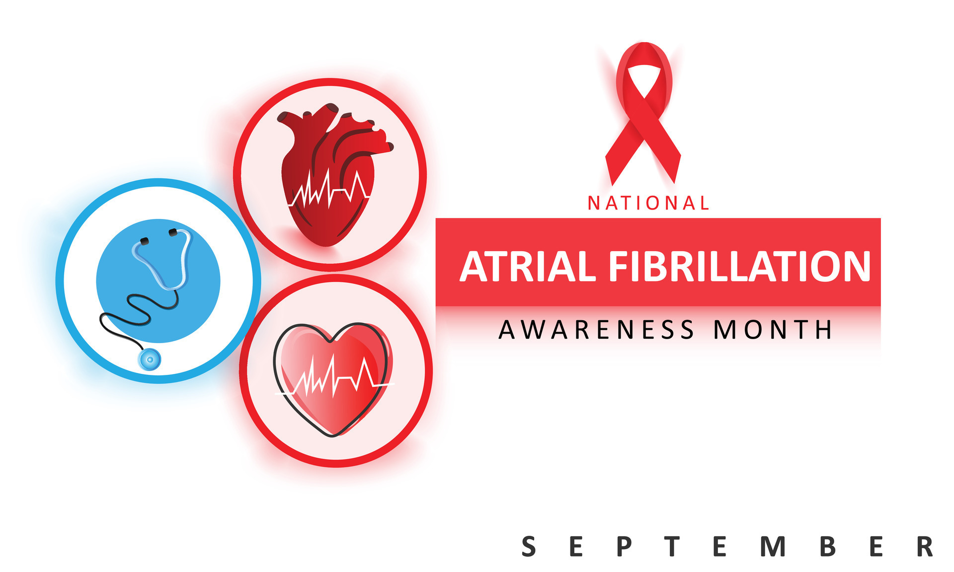 National Atrial Fibrillation Awareness Month Background Banner Card