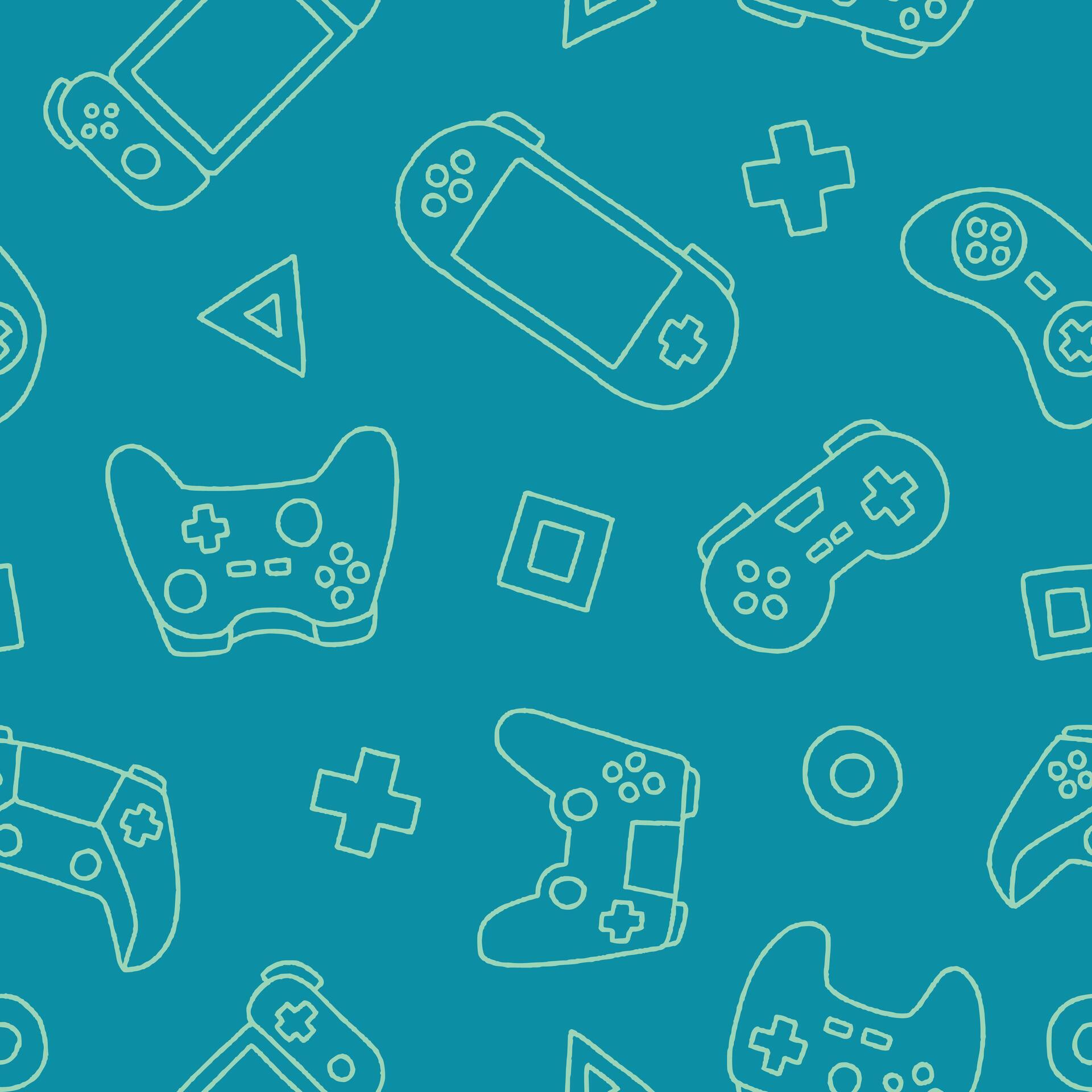 Outline Game Controller Gamepad Seamless Pattern Illustration Design