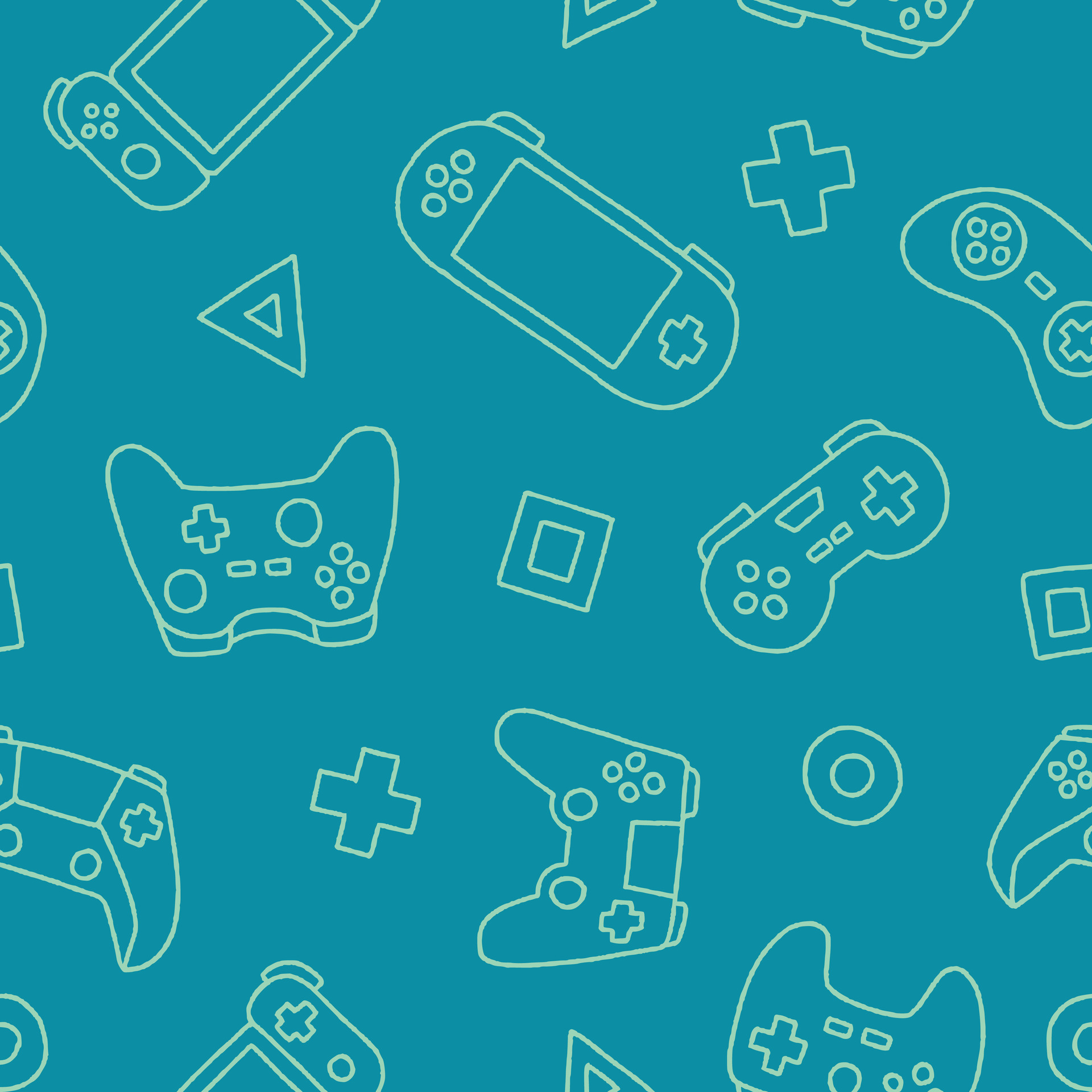 Outline Game Controller Gamepad Seamless Pattern Illustration Design