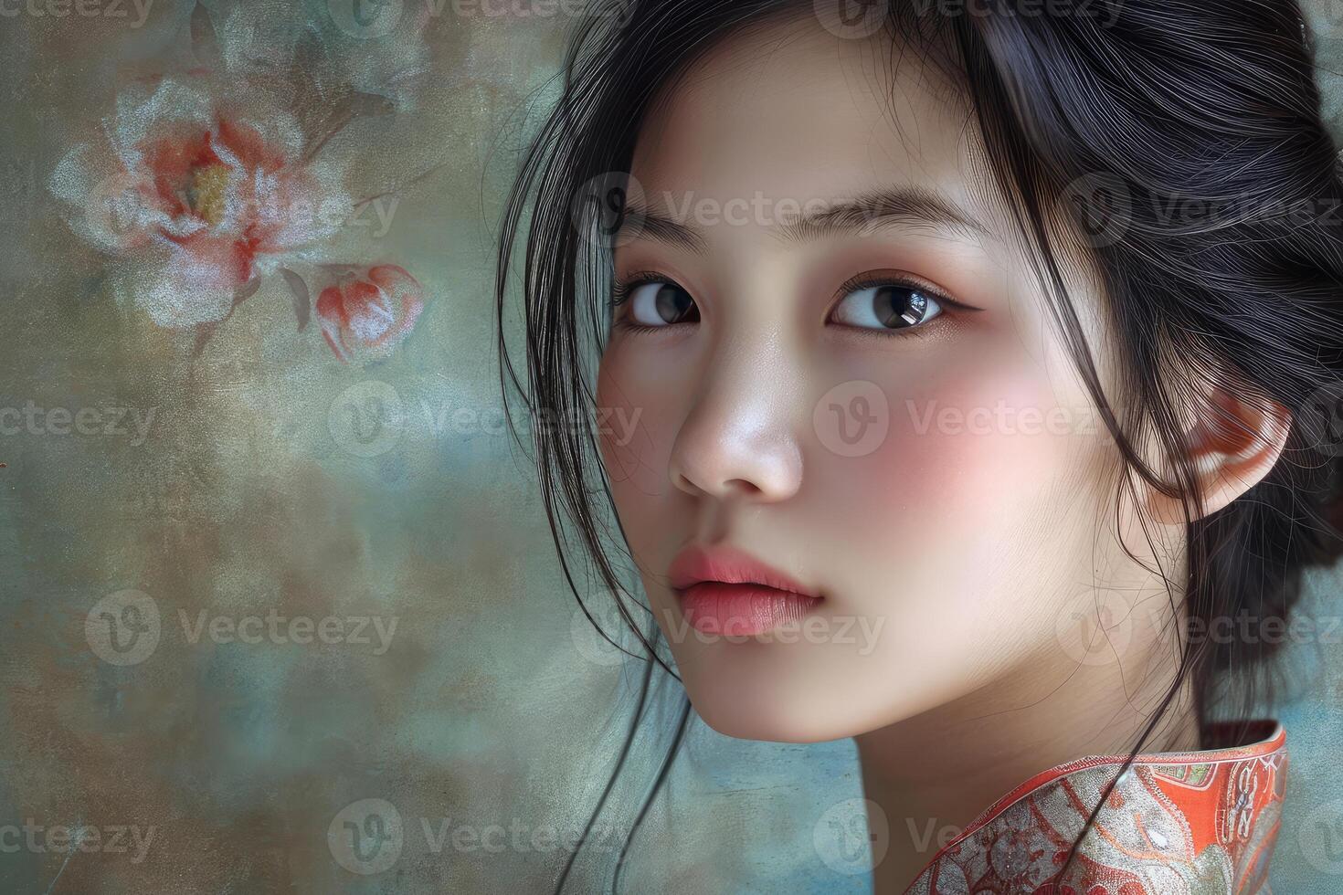 Radiant Asian girl portrait. Generate Ai 47897361 Stock Photo at Vecteezy