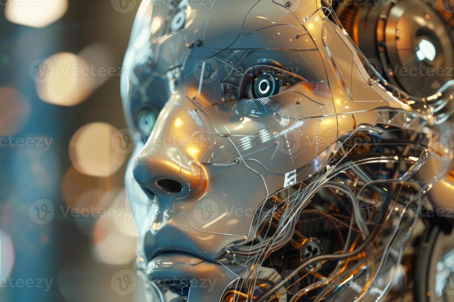 Futuristic robot head with advanced circuitry 47901588 Stock Photo at ...