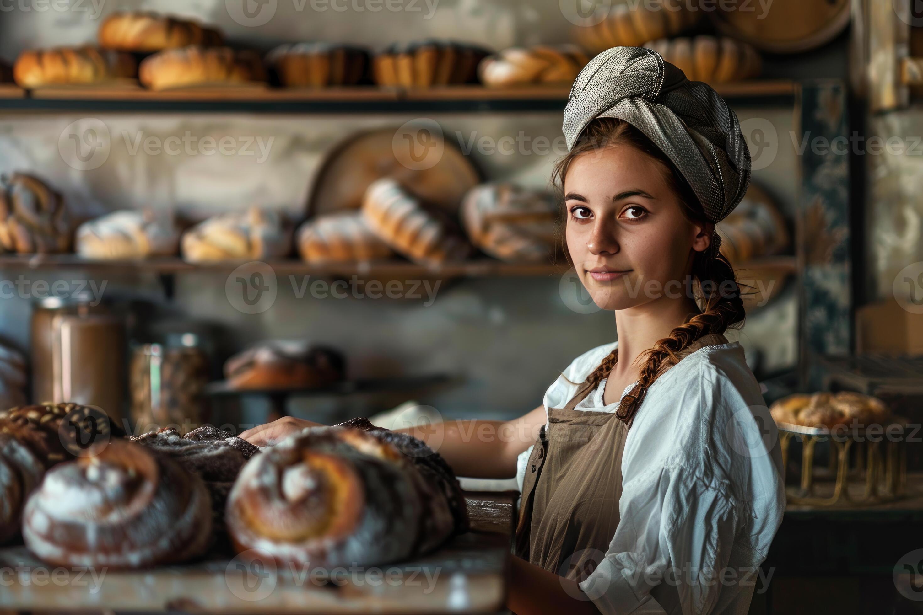 Confident female baker in artisan bakery 47905753 Stock Photo at Vecteezy