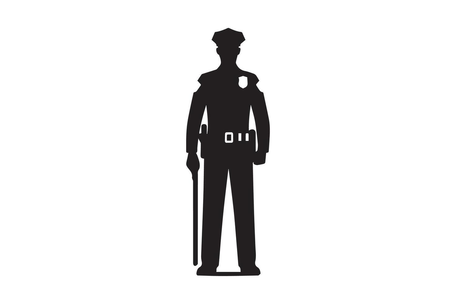 Police Officer Standing Silhouette 47915597 Vector Art At Vecteezy