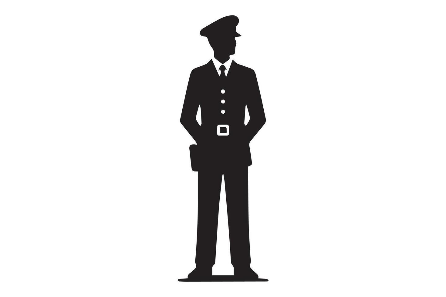 Police Officer Standing Silhouette 47915624 Vector Art At Vecteezy
