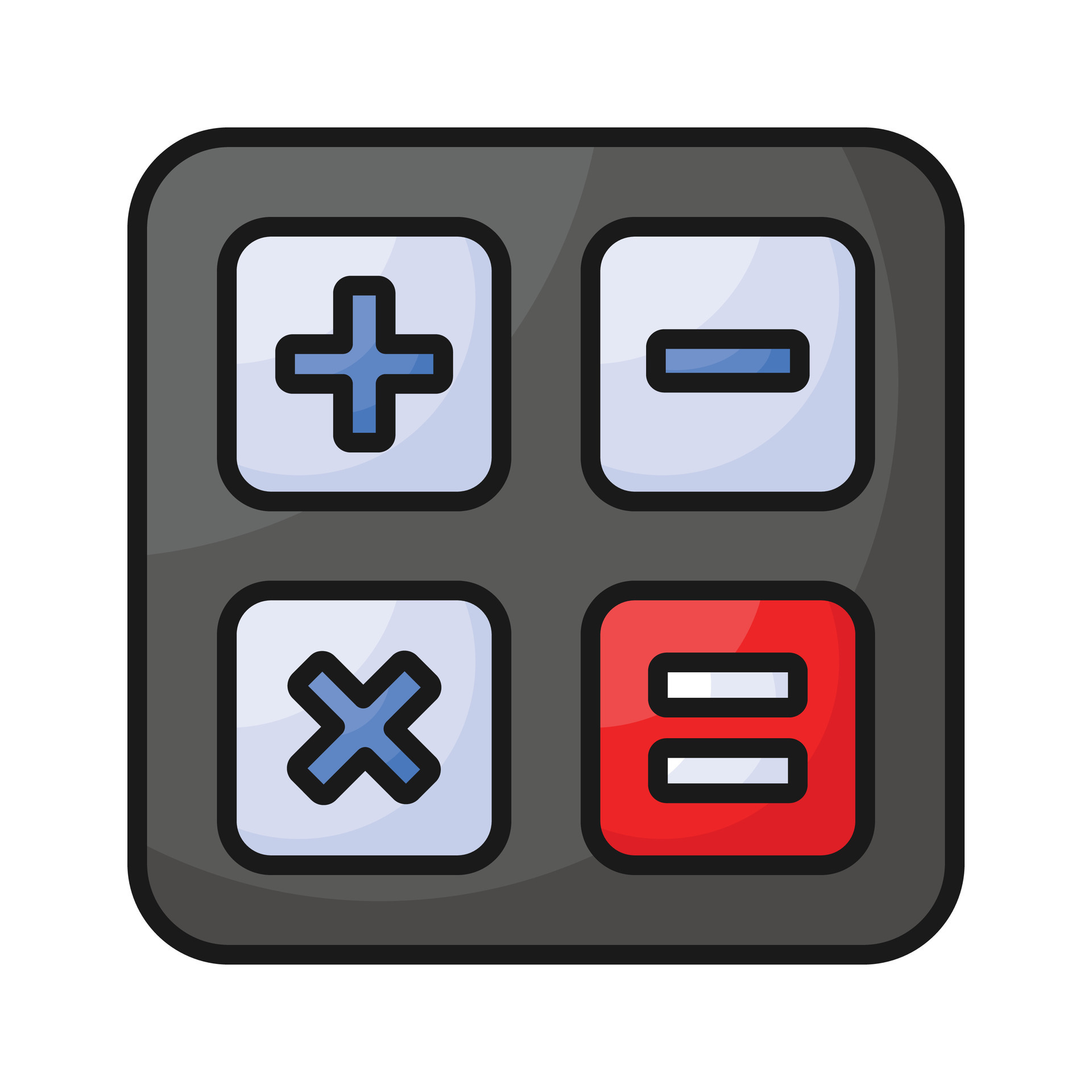A well designed calculator icon, digital computation and arithmetic ...