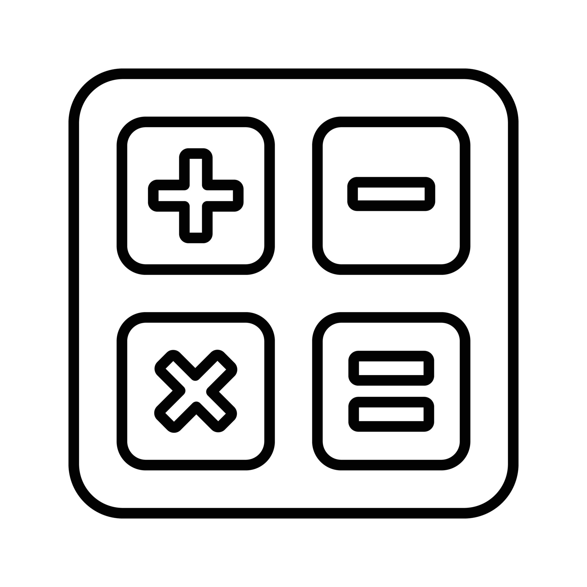 A well designed calculator icon, digital computation and arithmetic ...