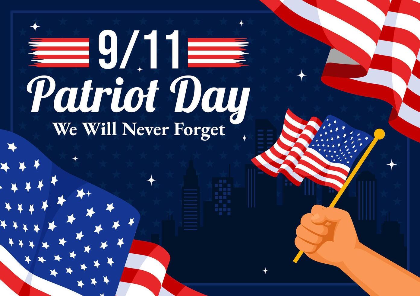 Happy USA Patriot Day Illustration featuring the United States Flag ...