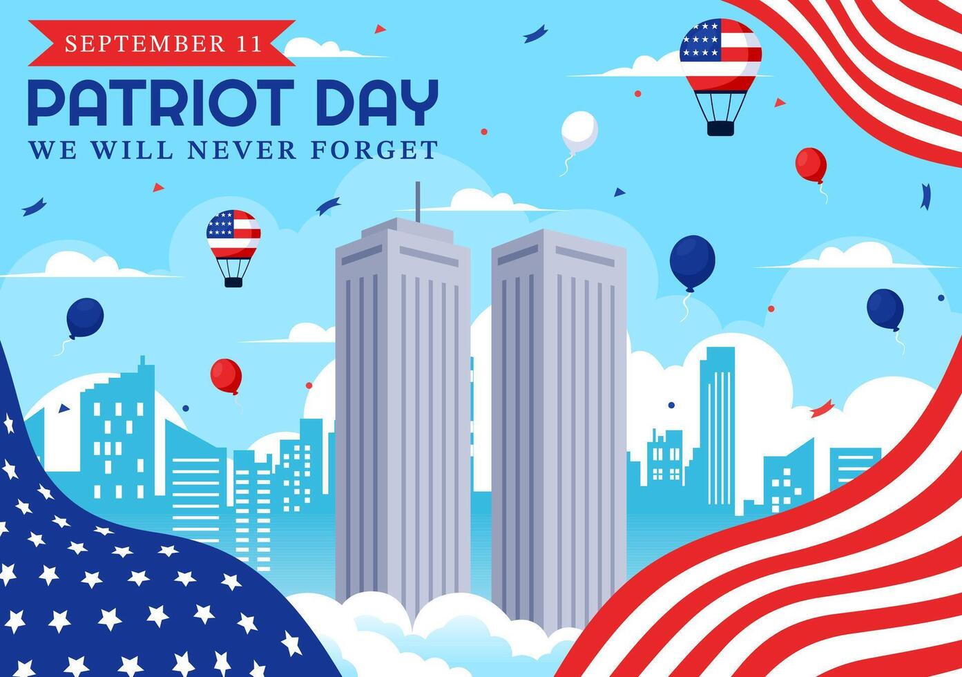 Happy USA Patriot Day Illustration featuring the United States Flag ...