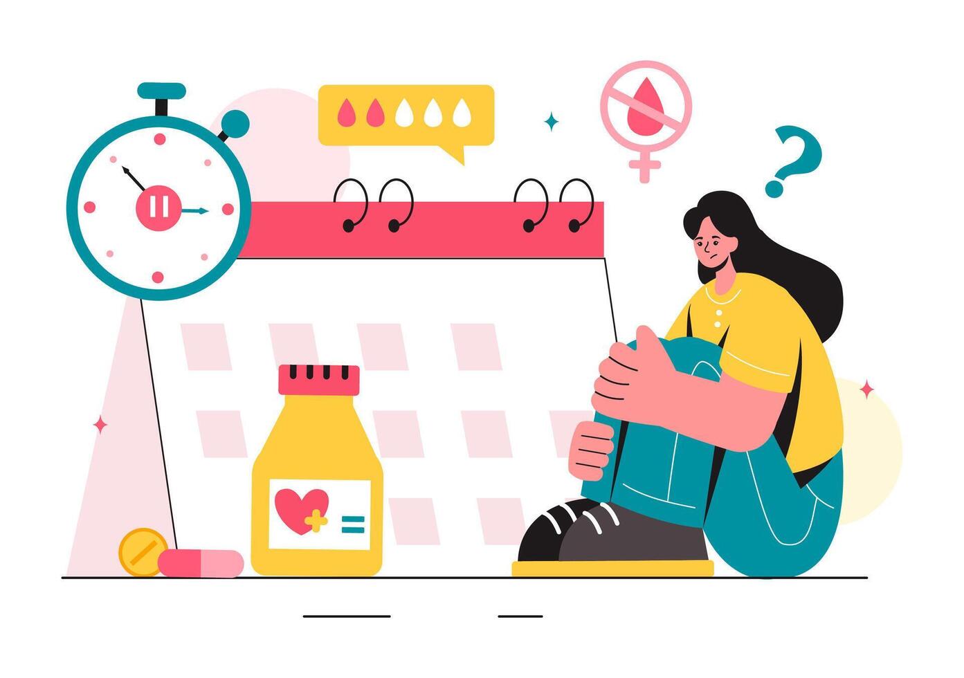 Hrt Or Hormone Replacement Therapy Acronym Vector Illustration With