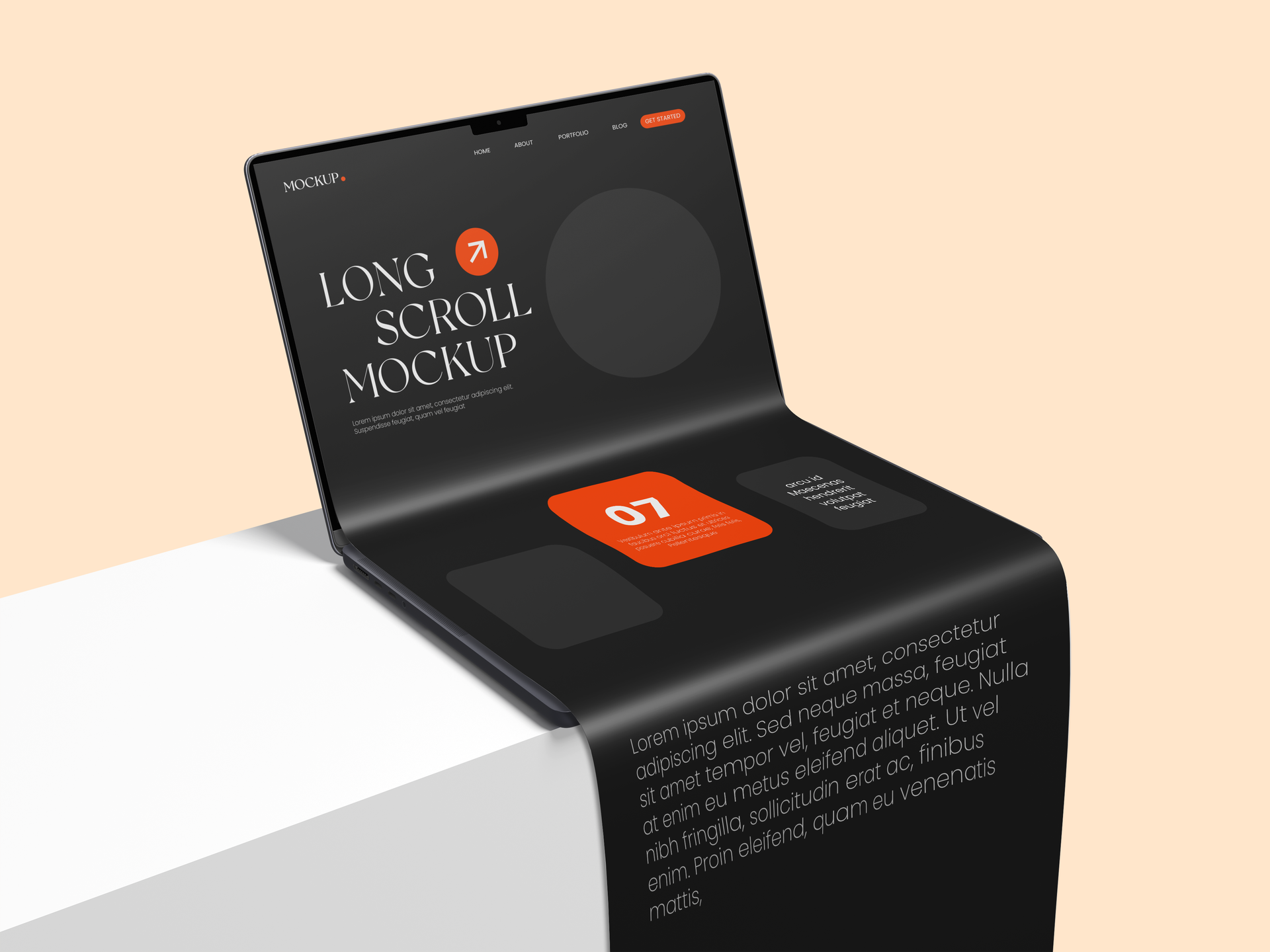 Laptop Screen Long Scroll Mockup 47920322 PSD