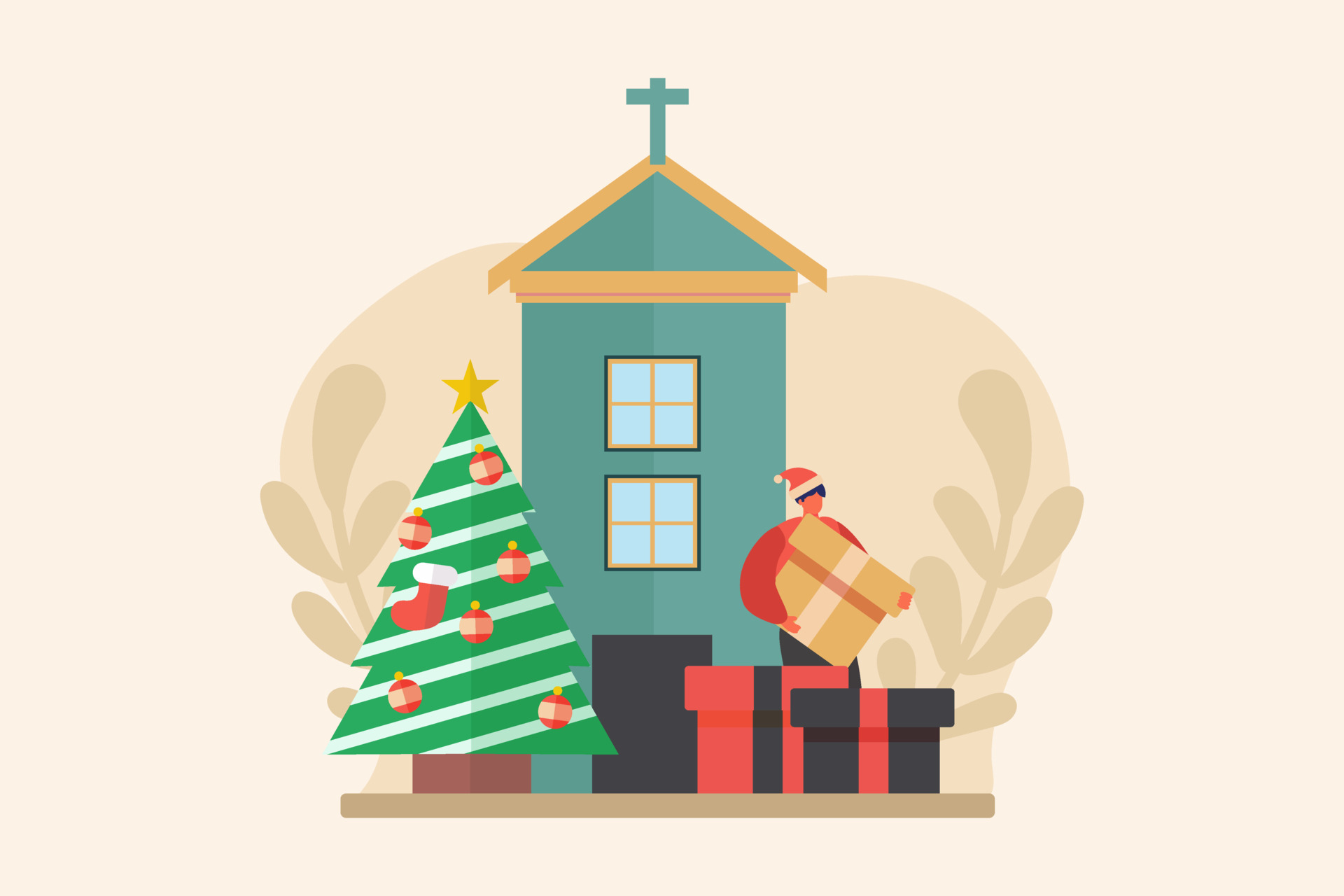 Today Christmas Day Flat Design 47923315 Vector Art At Vecteezy