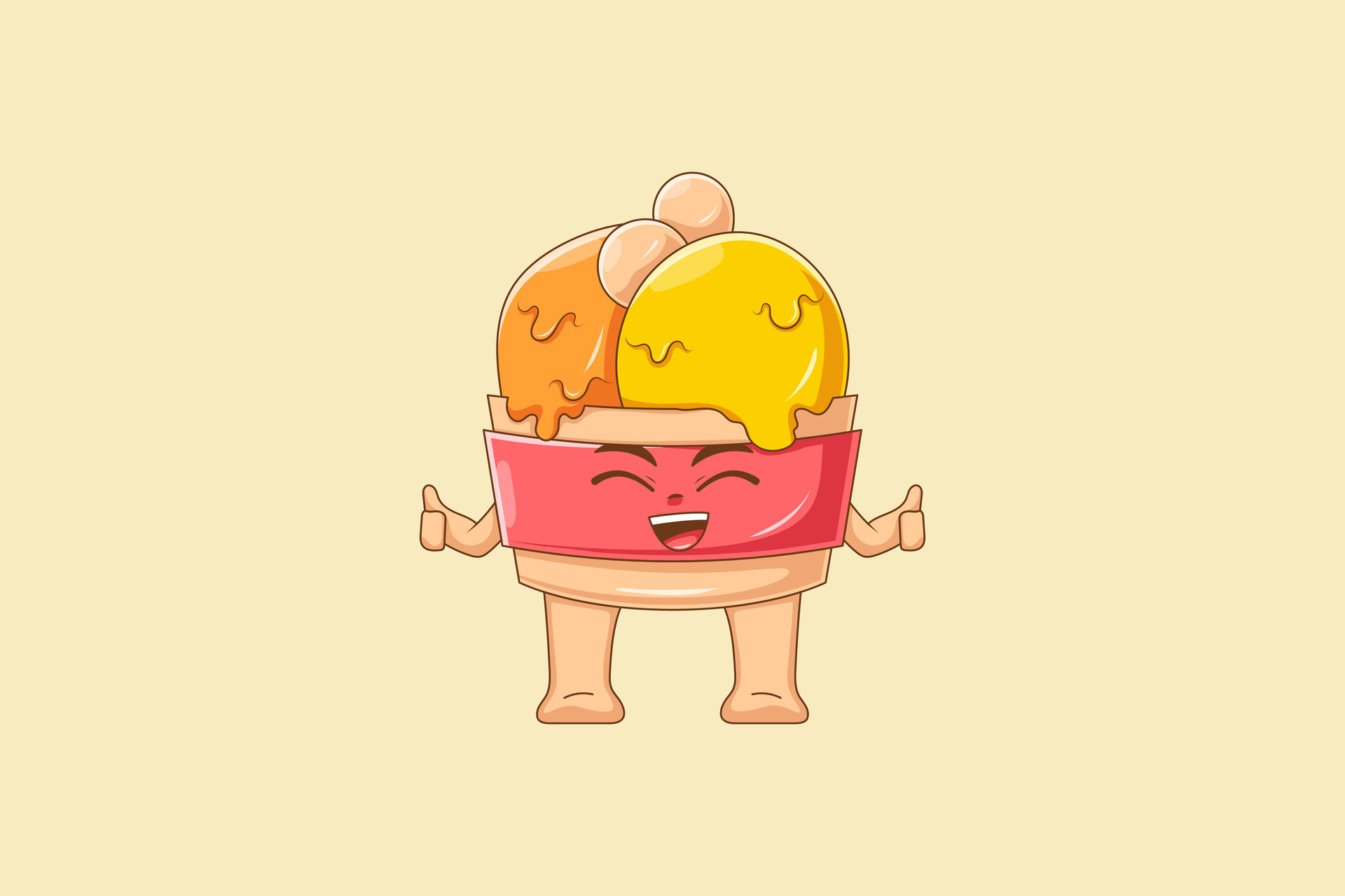 Cute Ice Cream Character Design Illustration 47924012 Vector Art At Vecteezy