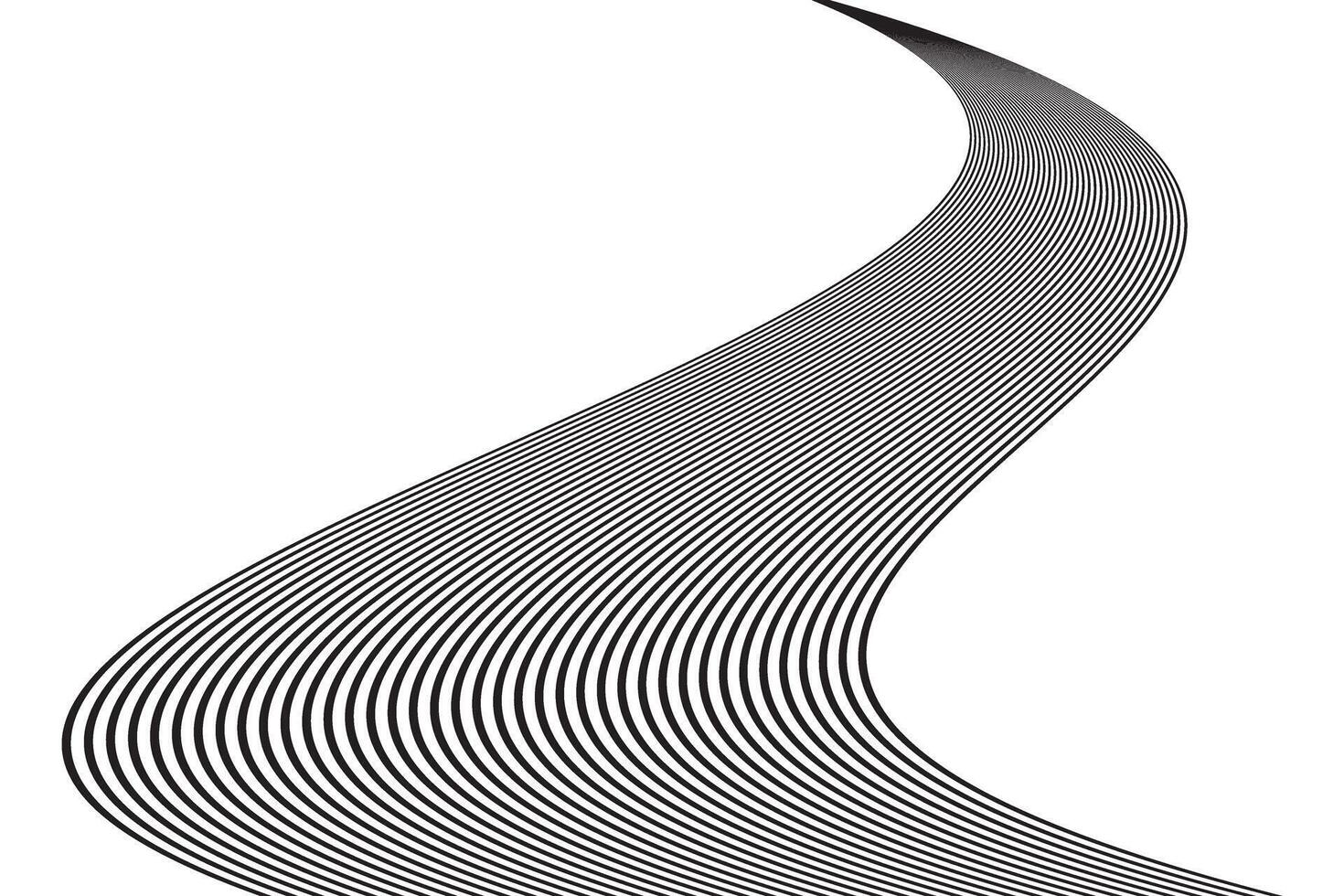 Modern Simple Abstract Black Color Creative Geometric Wavy Thin Line