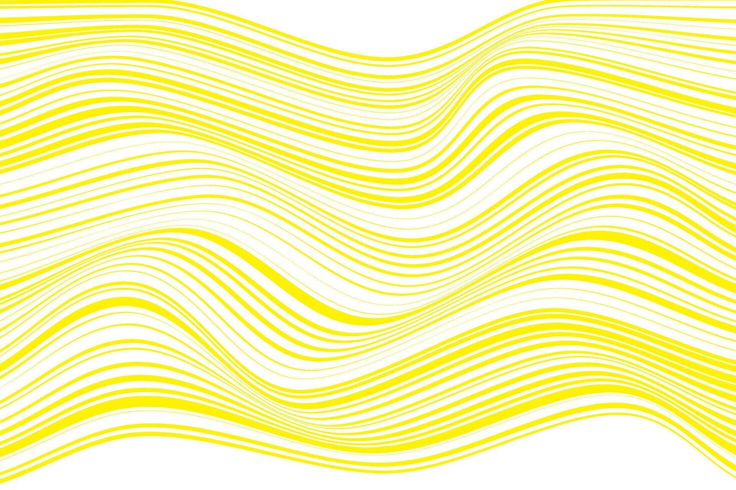Simple Abstract Yellow Color Thin To Thick Horizontal Wavy Distort Line Pattern Abstract Lines