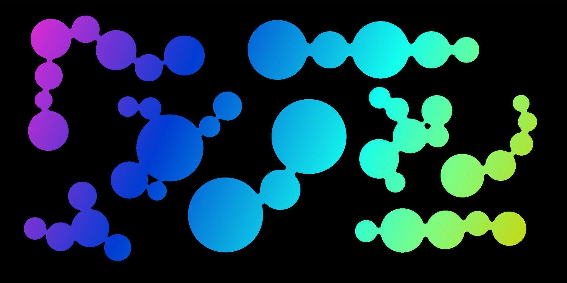 Meta Balls Collection Connected Morph Dots Liquid Blobs Fluid Set Rounded Design Elements For