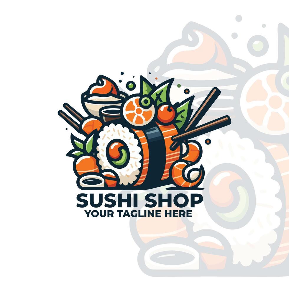 Sushi Shop or Restaurant Logo Design 47930135 Vector Art at Vecteezy