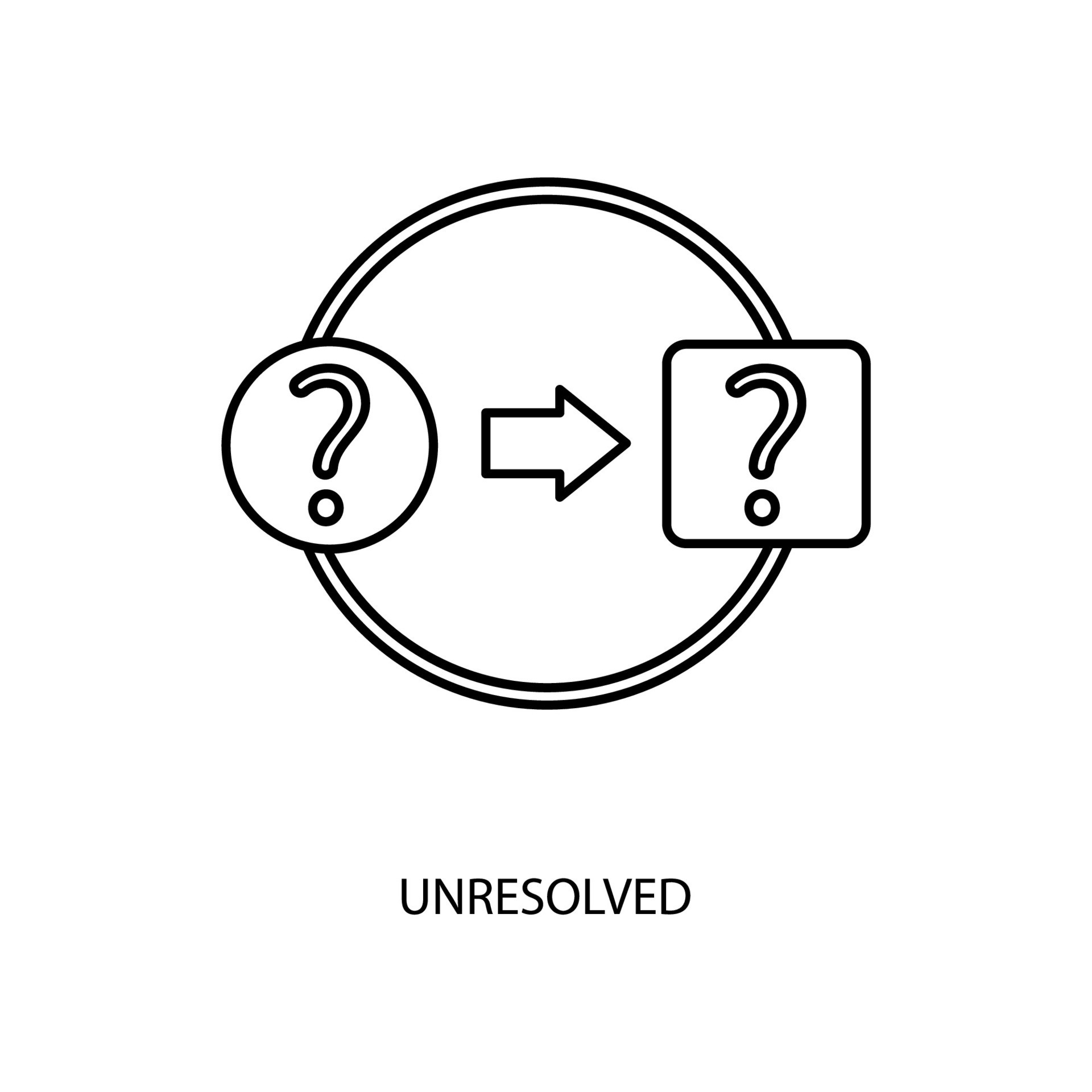 unresolved concept line icon. Simple element illustration. question ...
