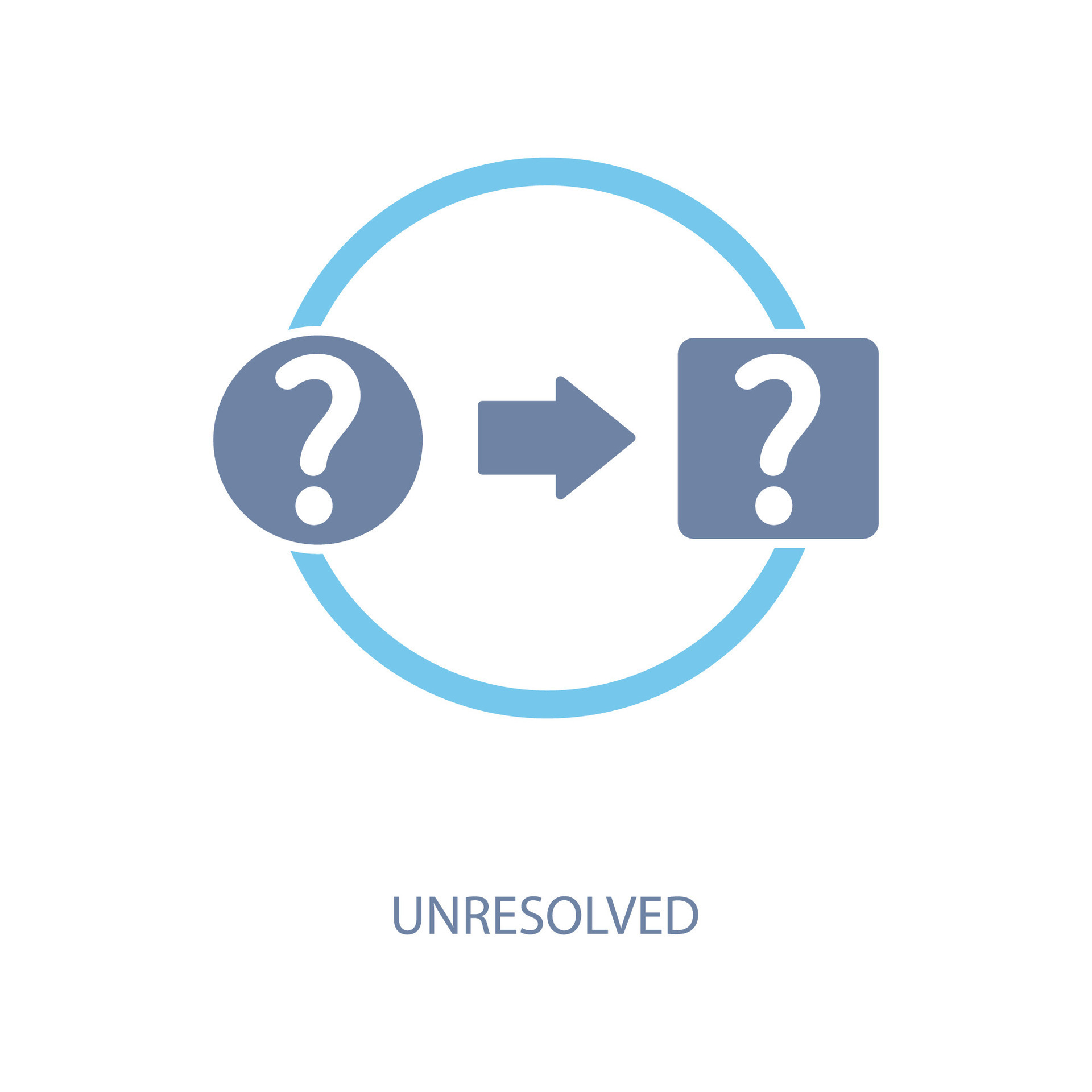 unresolved concept line icon. Simple element illustration. question ...