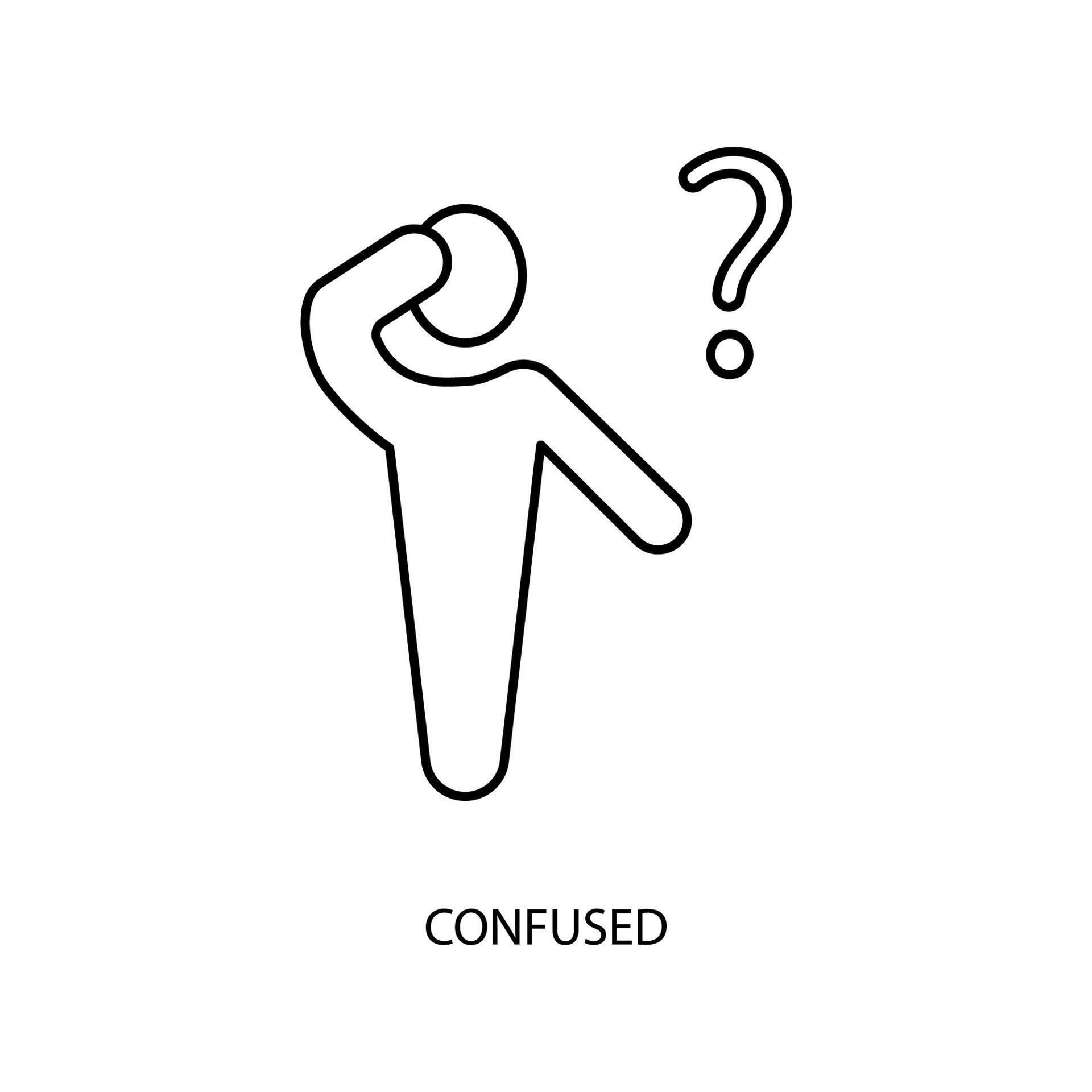 confused concept line icon. Simple element illustration. confused concept outline symbol design ...