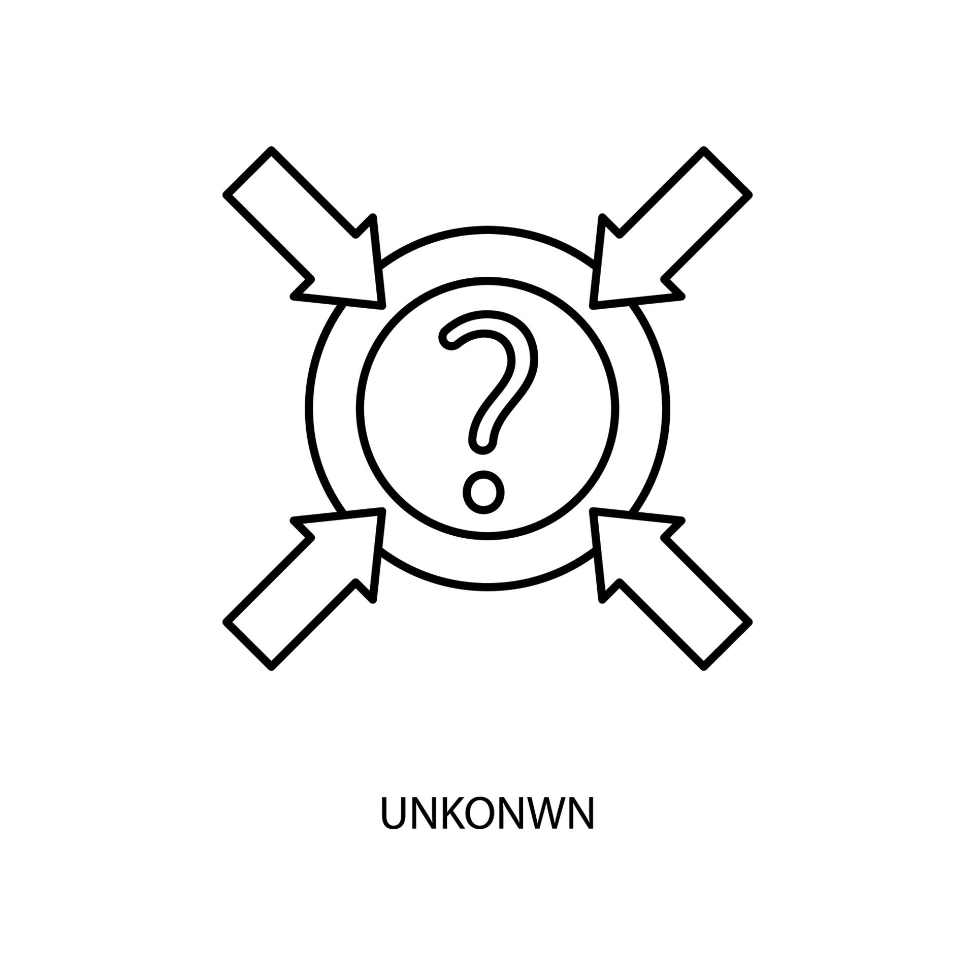 Unknown concept line icon. Simple element illustration. Unknown concept outline symbol design ...