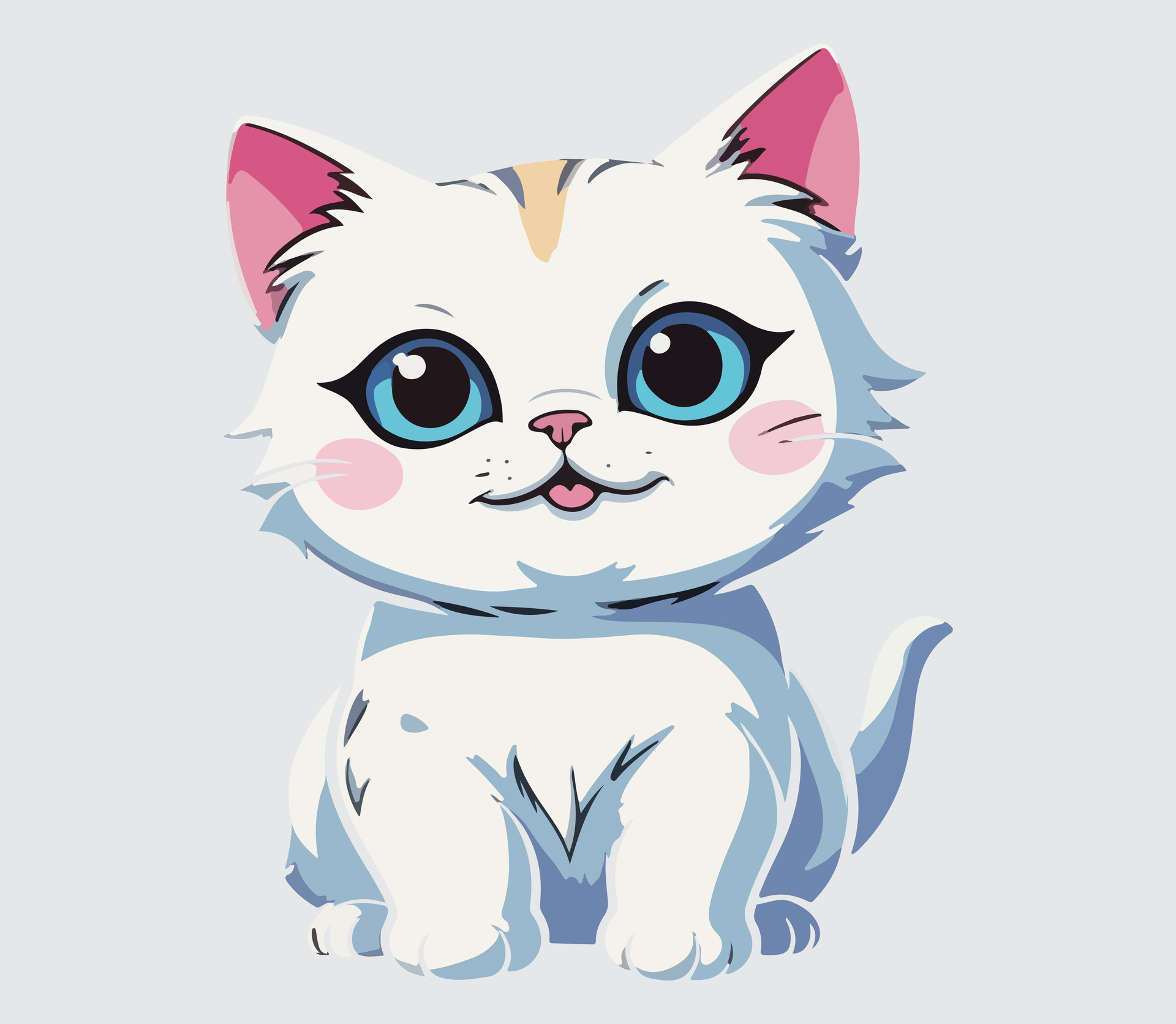 gato linda exclusivo pegatina y logo ilustración 47931919 Vector en Vecteezy