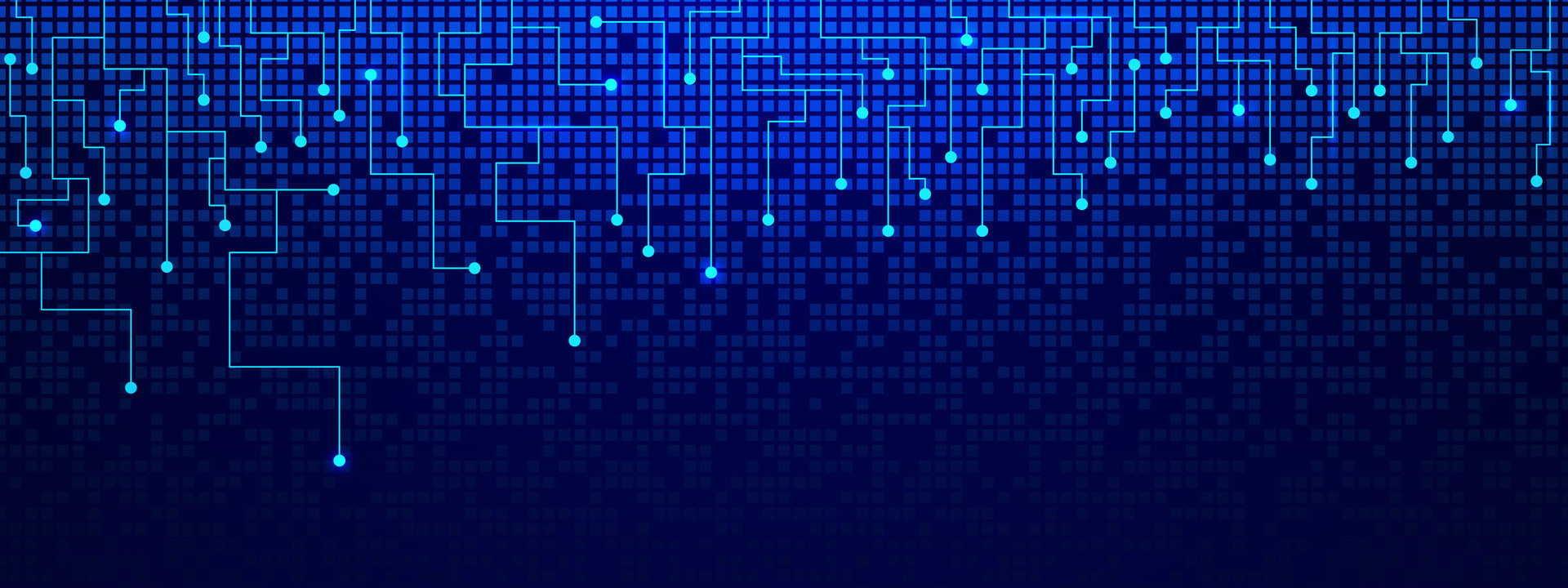 Abstract Connecting Circuit Lines And Dots With Digital Pixels Network Connection Technology