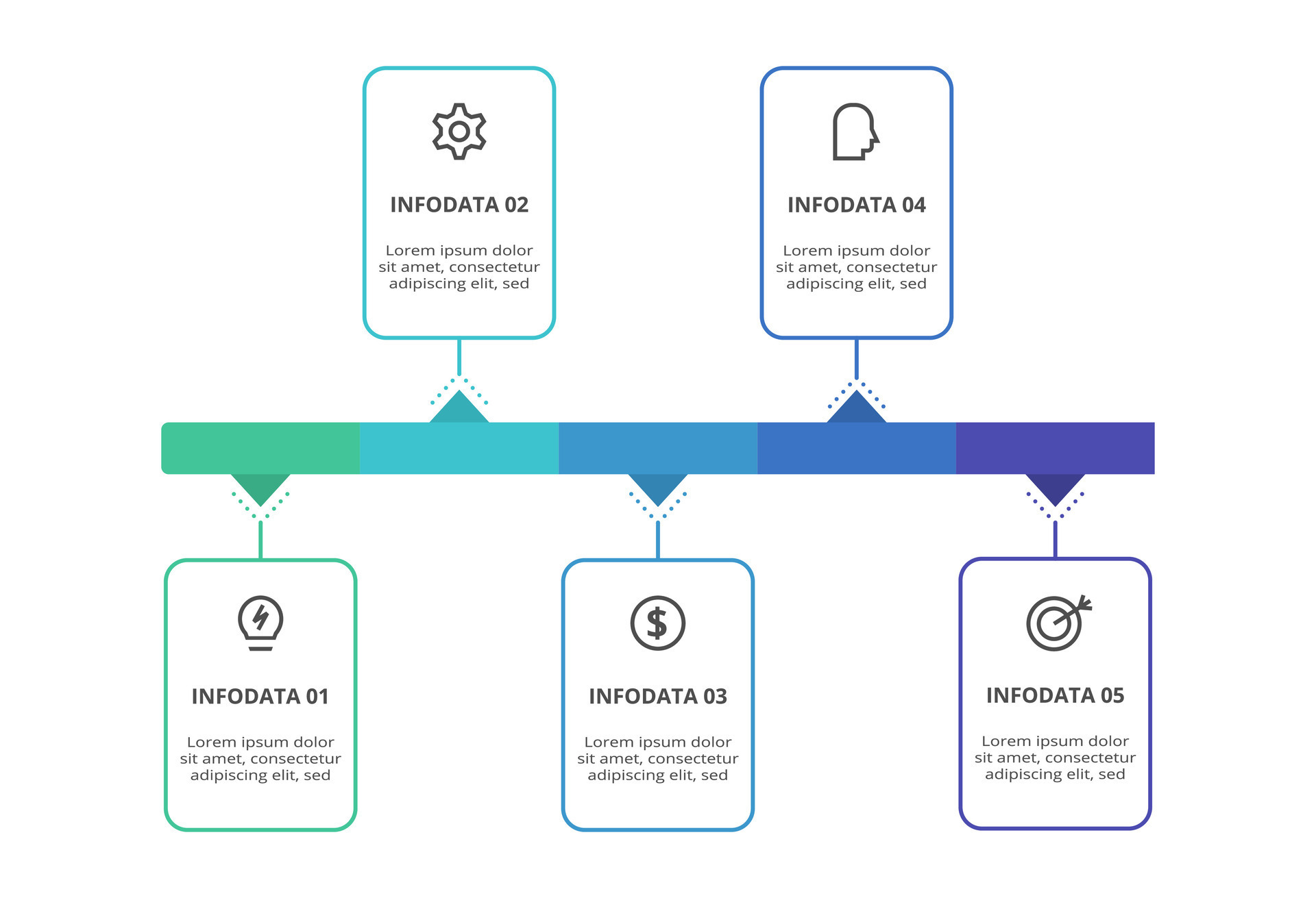 Rectangles infographic with 5 steps, options, parts or processes ...