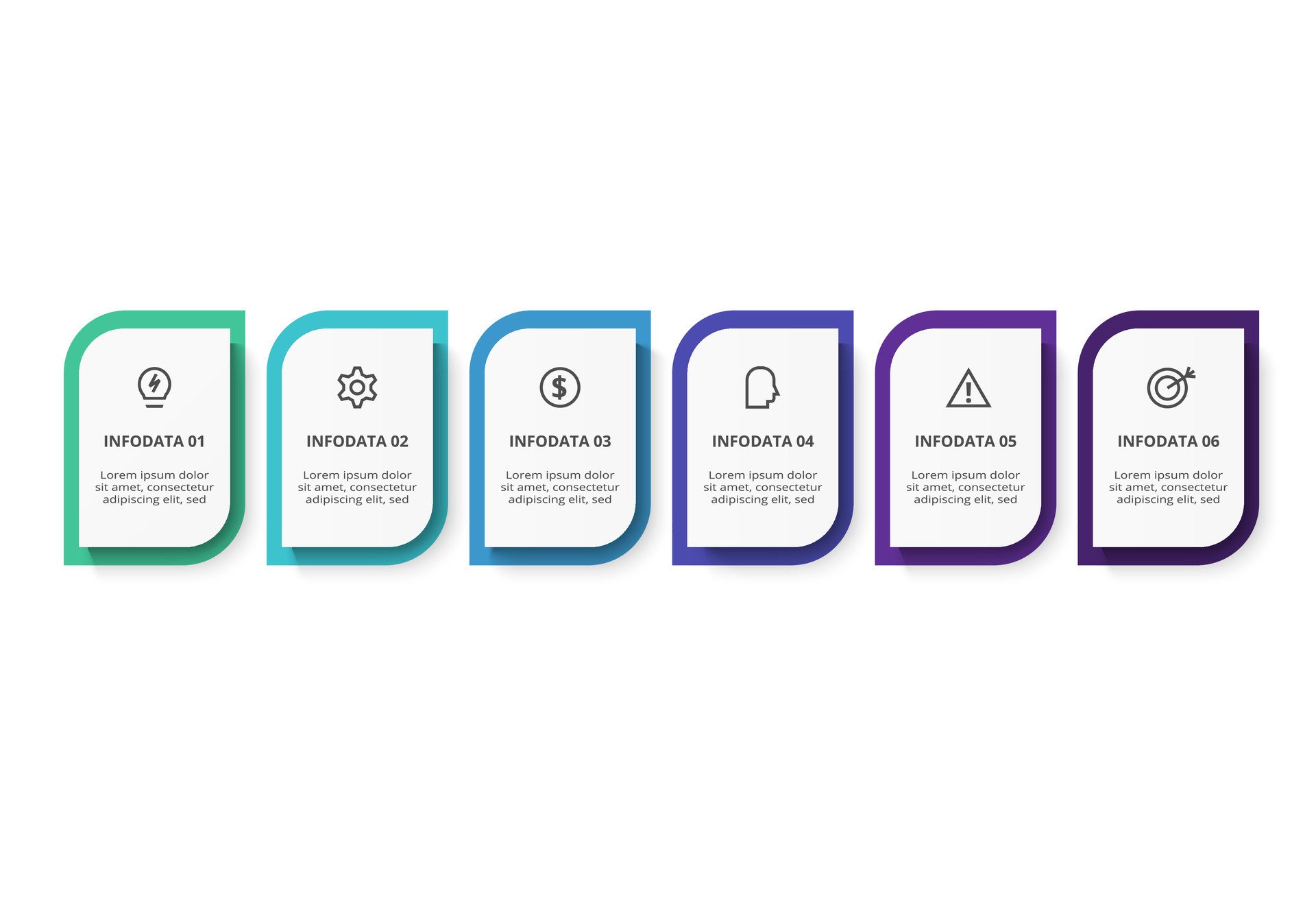 Rectangles infographic with 6 steps, options, parts or processes ...