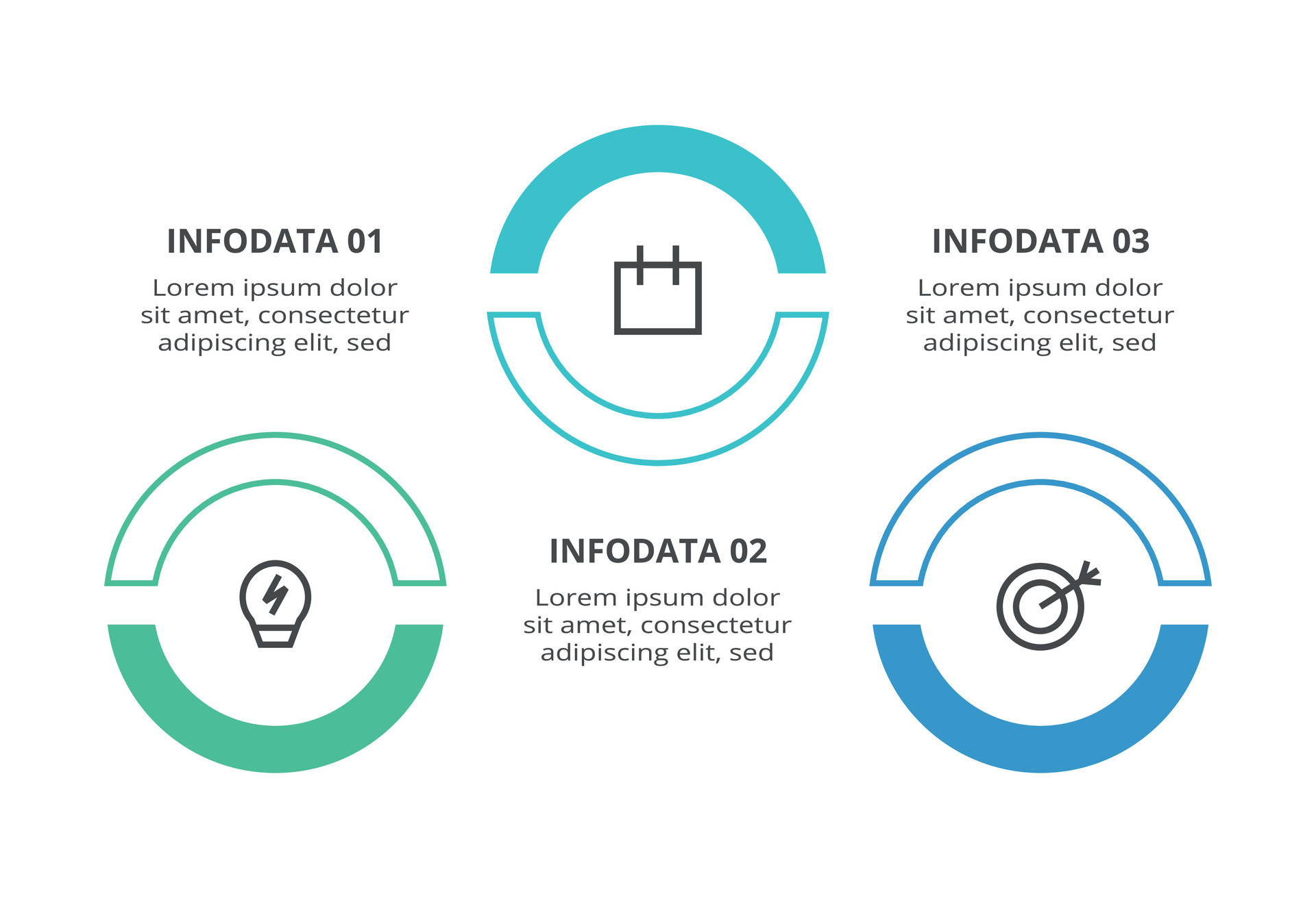 Creative concept for infographic with 3 steps, options, parts or ...