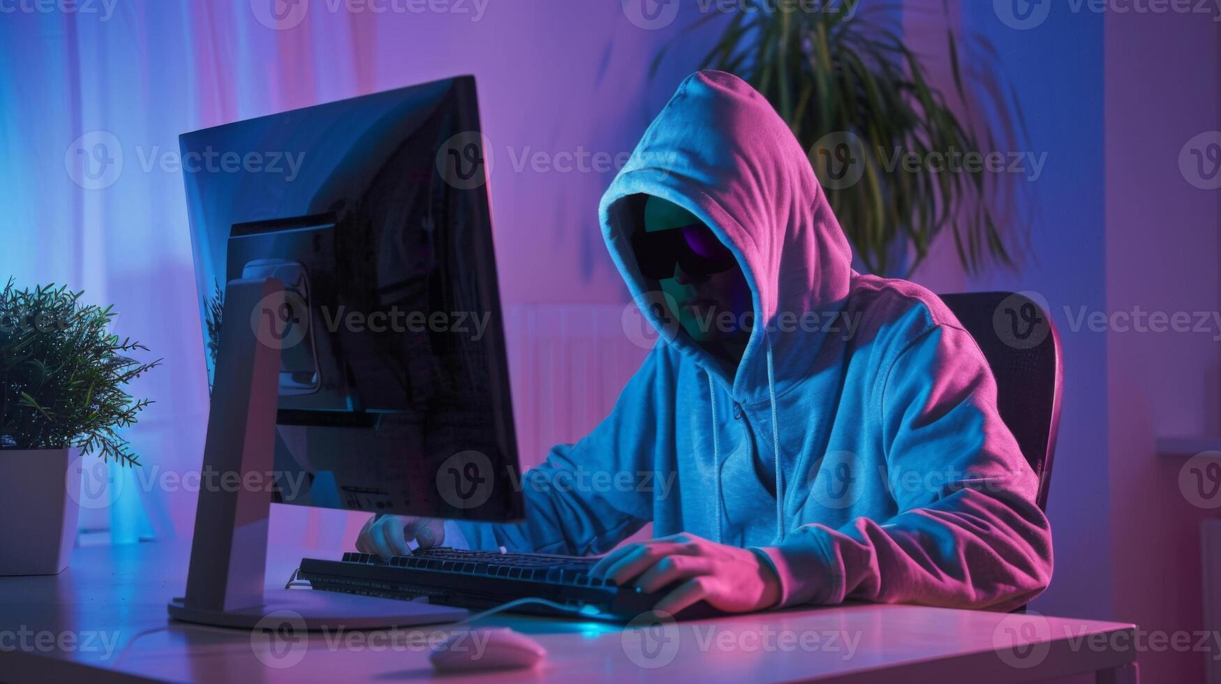 Hacker coding virus ransomware using computer. Cyber attack, system breaking and malware concept ...