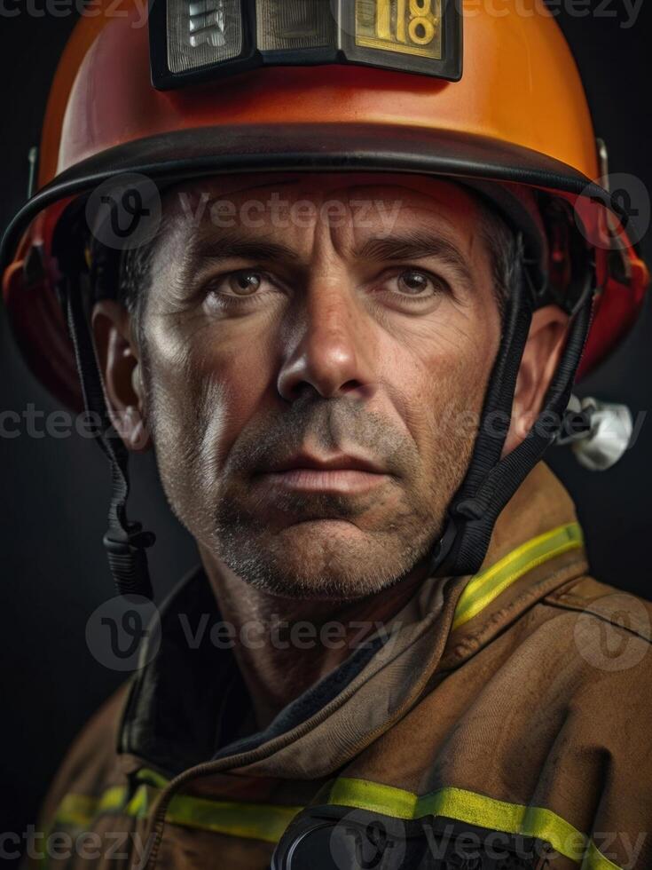 portrait of a firefighter 48009591 Stock Photo at Vecteezy