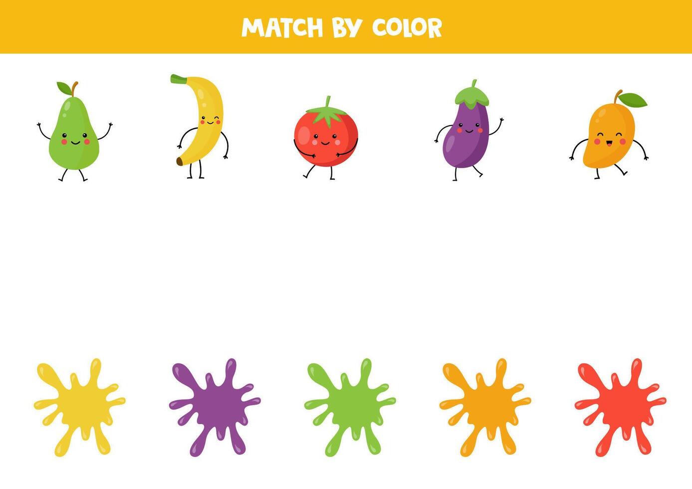 Color matching game for preschool kids. Match colorful fruits and ...