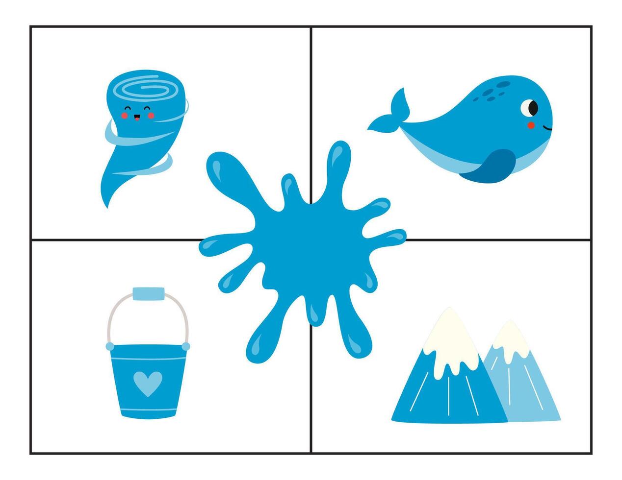 aprendizaje colores para niños. azul color destello tarjeta. educativo material para niños ...