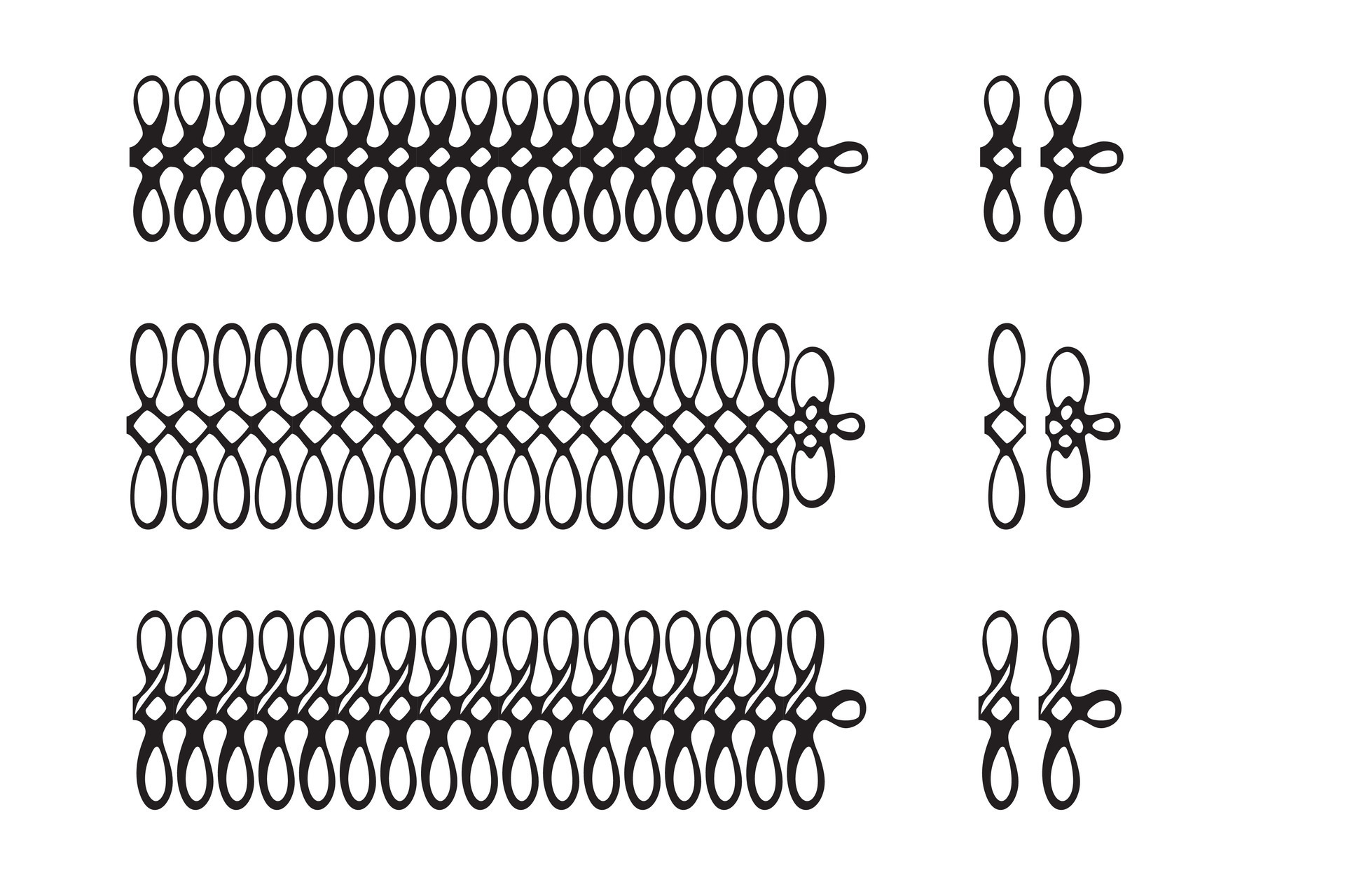 Set of decorative seamless ornamental border - calligraphic border by ...