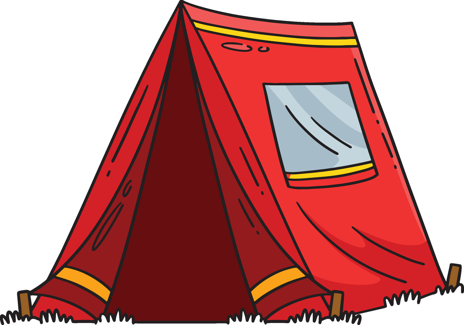 Camping, Tent Cartoon Colored Clipart Illustration 48025434 Vector Art ...