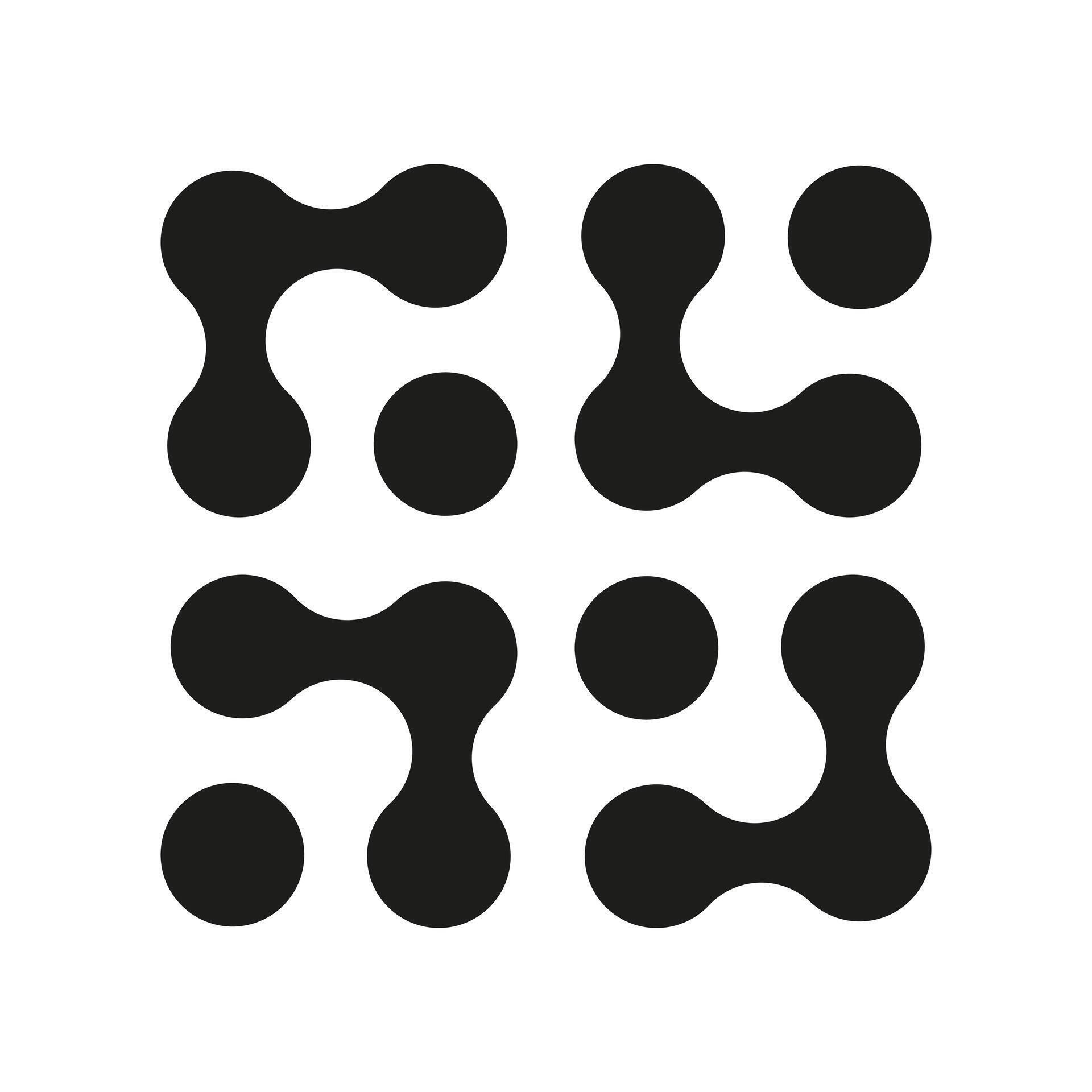 Connected Dots Sign Circles Fluid Minimal Organic Pattern Innovation Abstract Symbol Metaball