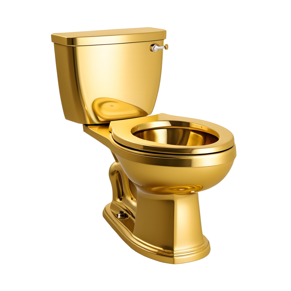 Gold Toilet Bowl isolated on transparent background 48035070 PNG
