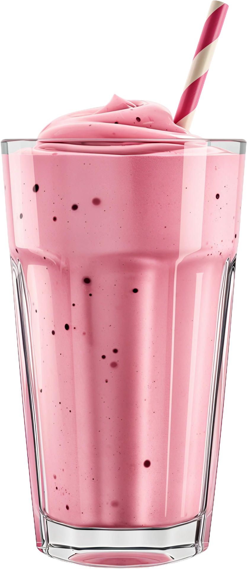 A Pink Smoothie With A Straw And A Striped Straw 48035356 Png