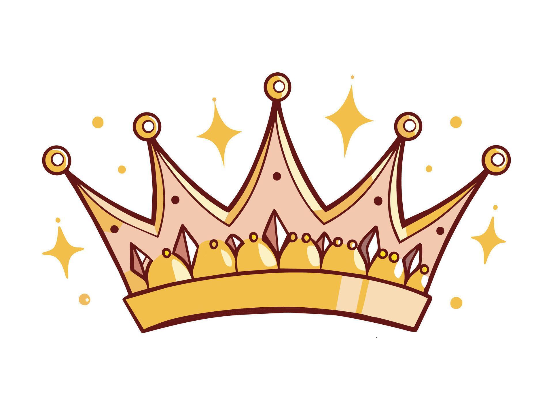 Hand Drawn Golden Crown Cartoon Style Illustration 48038074 Vector