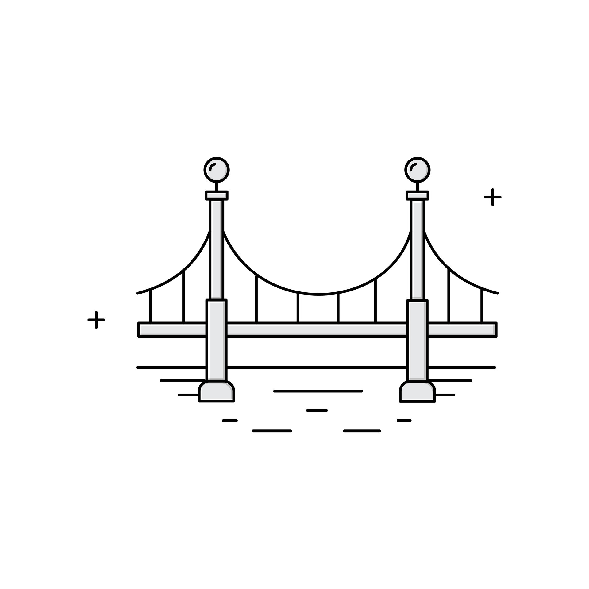 Bridge River Crossing Bridge Structure Icon Design 48038718 Vector Art At Vecteezy